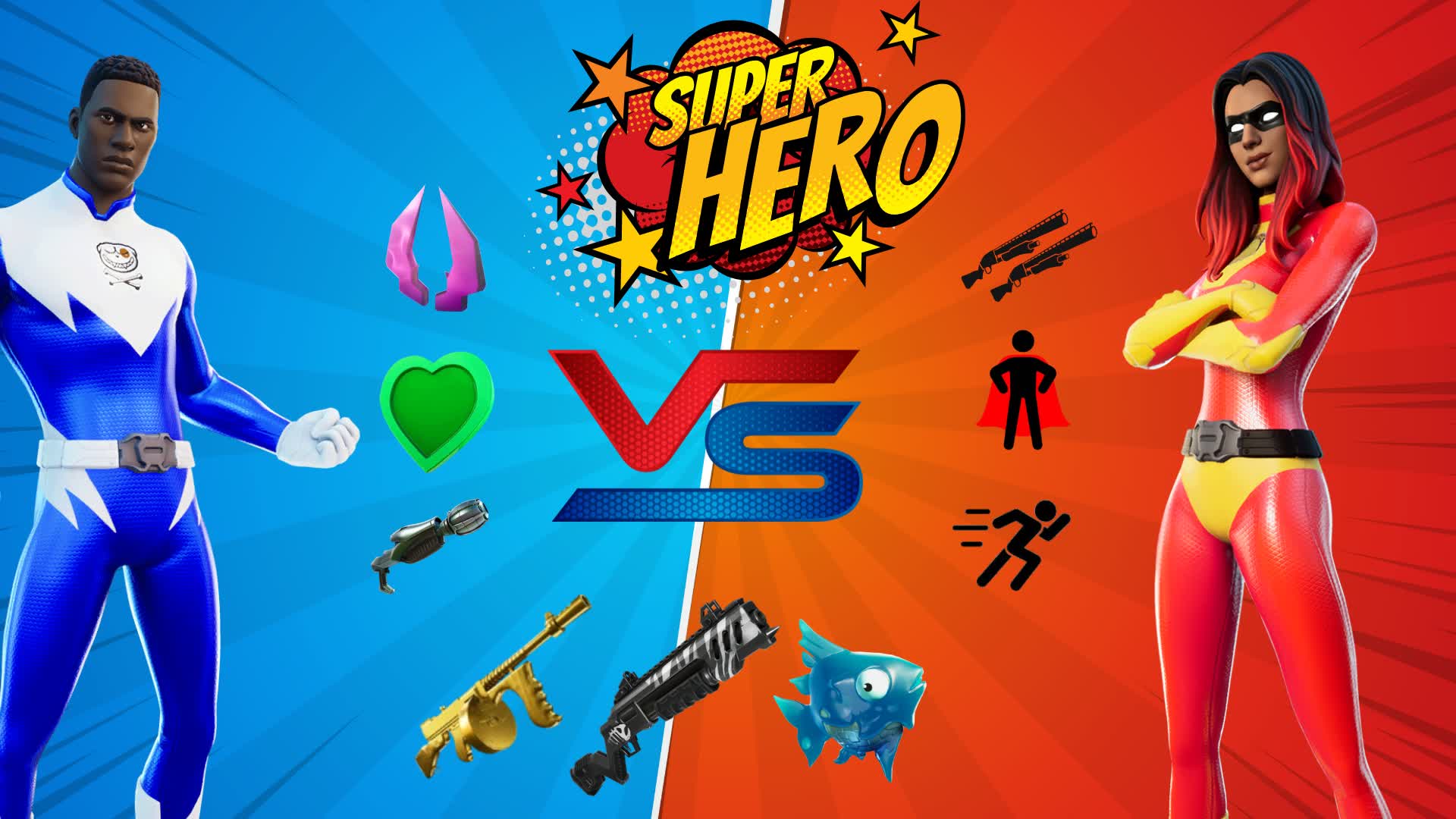 🦸HEROES 🔴RED VS BLUE🔵 9243-5763-8285 by fazolo - Fortnite Creative Map ...