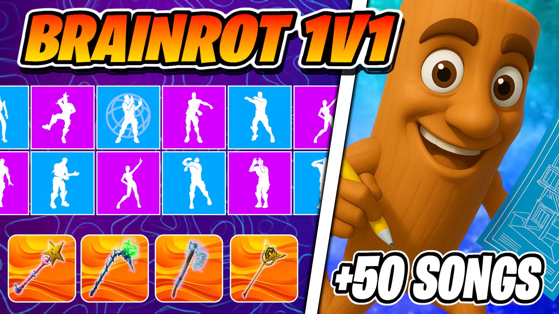 ⭐BRAINROT MUSIC 1v1🎵 [50+ SONGS] 8222-8870-9969 by socksy - Fortnite