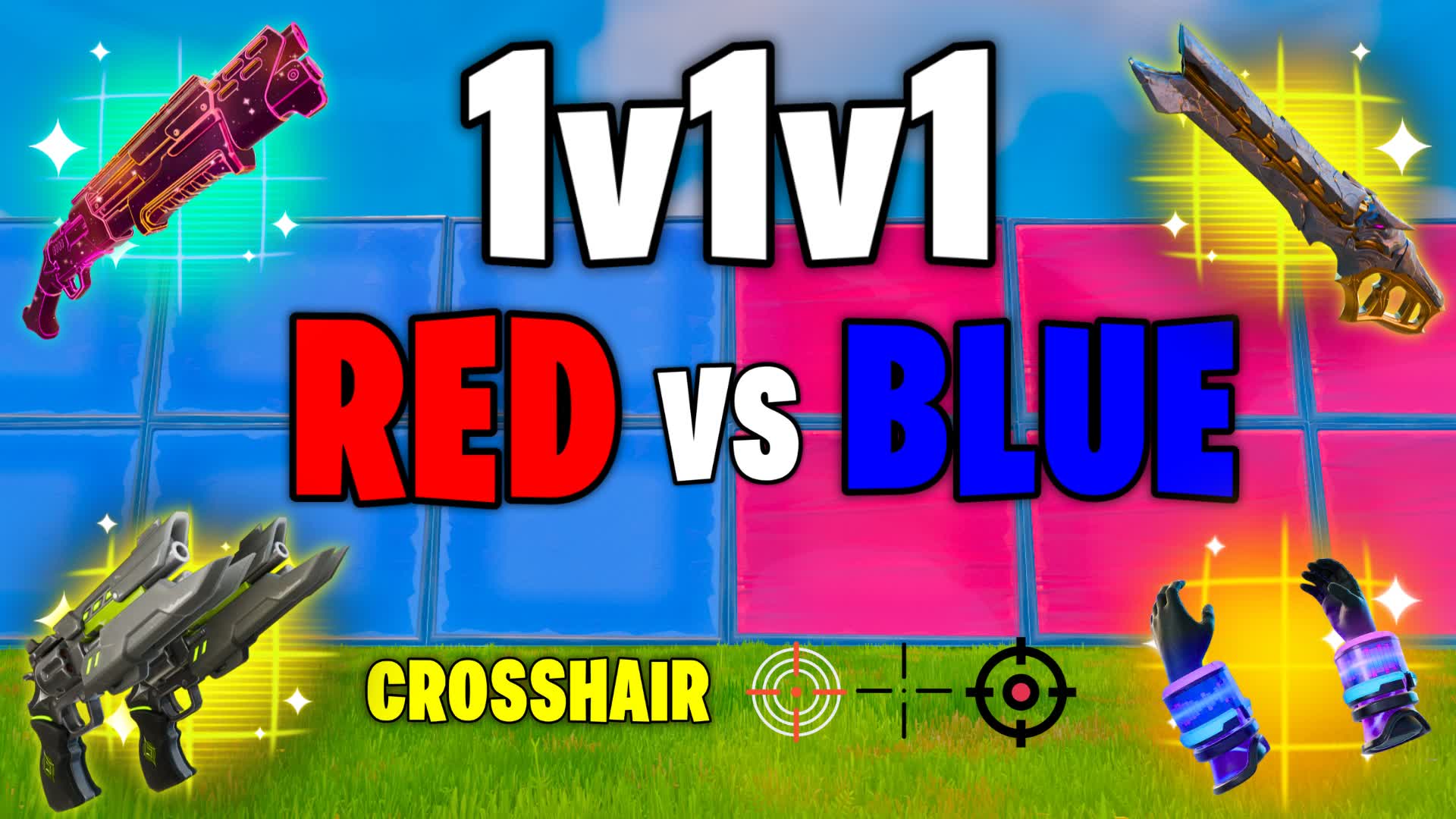 SUPER 1V1V1 RED VS BLUE 🔴🔵 3005-3893-1208 by checco - Fortnite