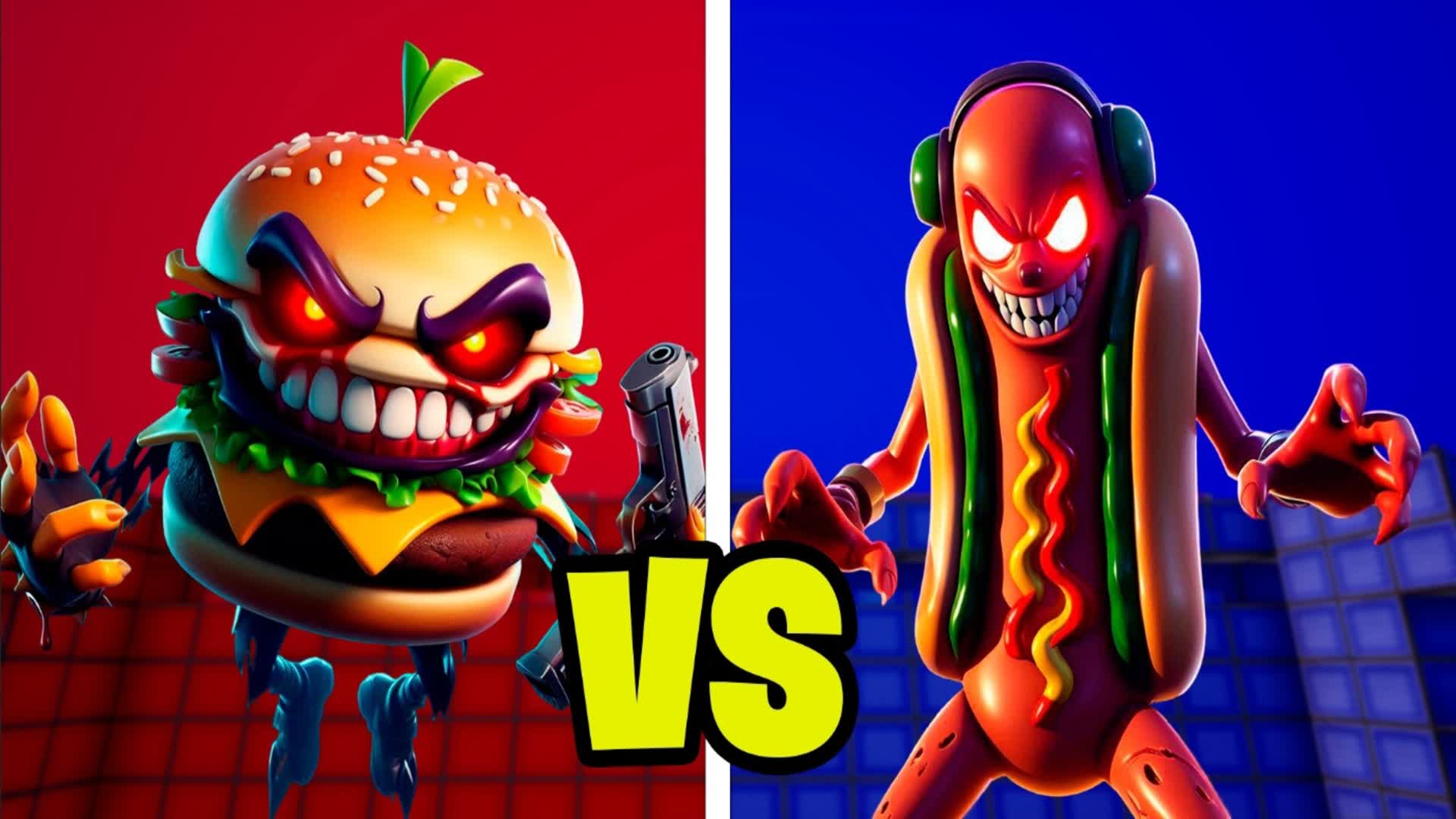 🔴EVIL BURGER VS CRAZY HOTDOG🔵 2810-0386-1351 by varozanv - Fortnite