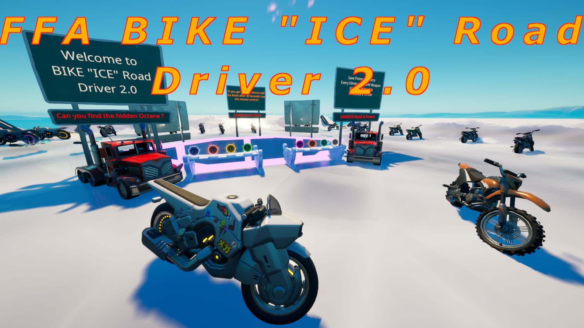🥶 FFA BIKE "ICE" Road Driver 2.0 🥶 7965-1096-8718 by NonteXt - Fortnite.GG