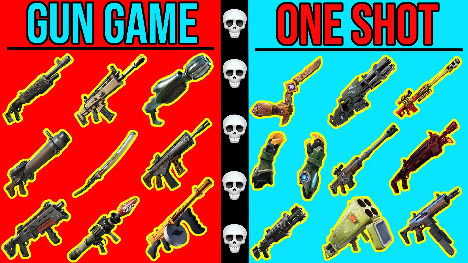 💥 GUN GAME 🔴 RED VS BLUE 🔵 ONE SHOT 9574-4953-3888 by ceilo - Fortnite ...