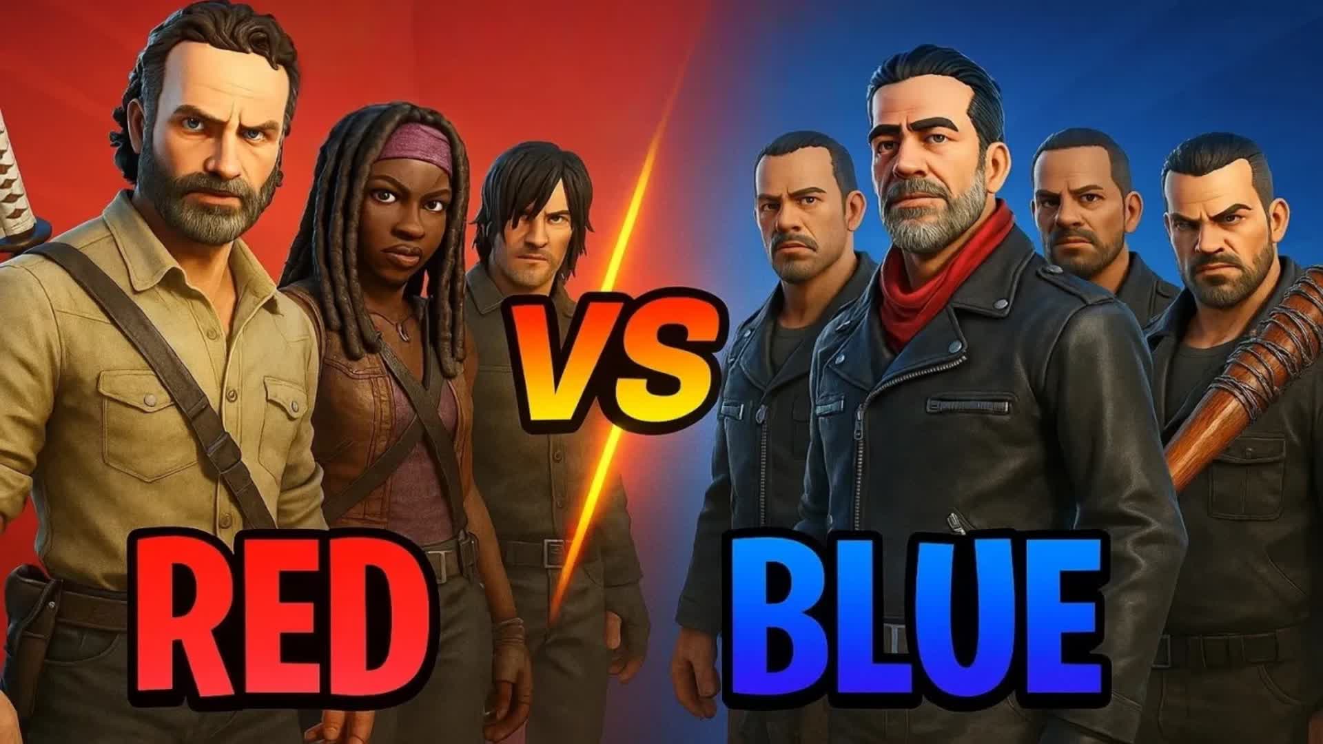 RICK VS NEGAN RED VS BLUE 6461-0960-9592 by galactic333 - Fortnite ...