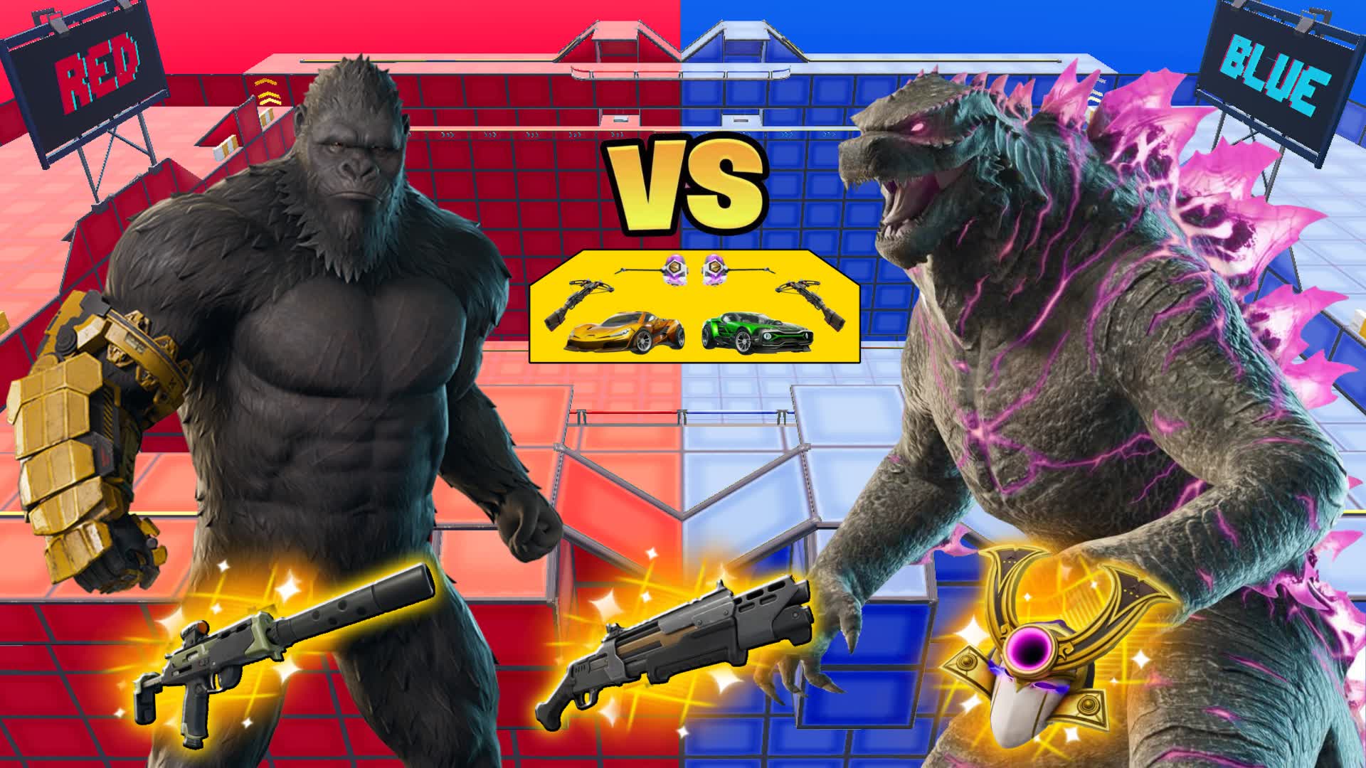 GODZILLA VS KONG 🔴 RED VS BLUE🔵 5096-2447-3276 by 2021-oli - Fortnite ...