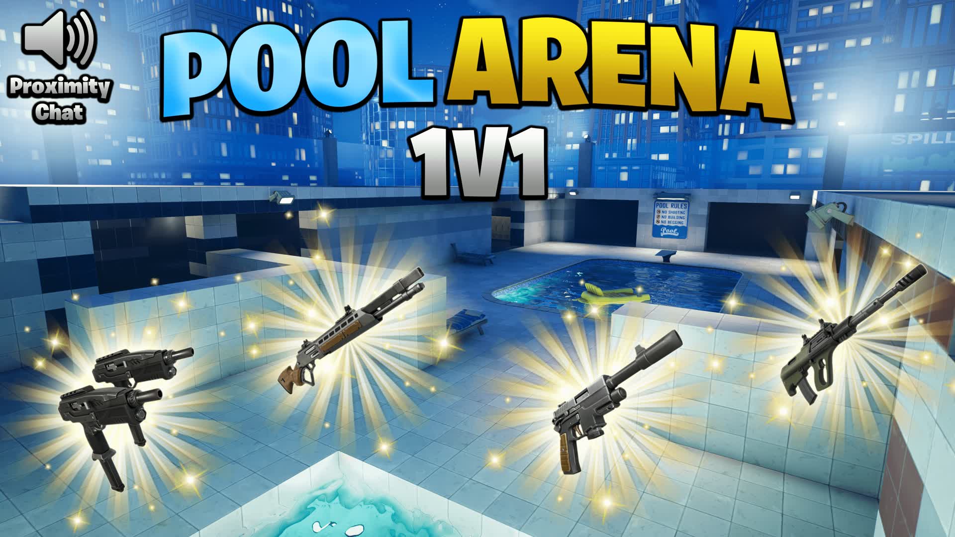 🌊 Pool Arena - 👥 1V1 NIGHT SPECIAL 🌃 0376-0077-1944 by flintyfoxy - Fortnite Creative Map Code ...