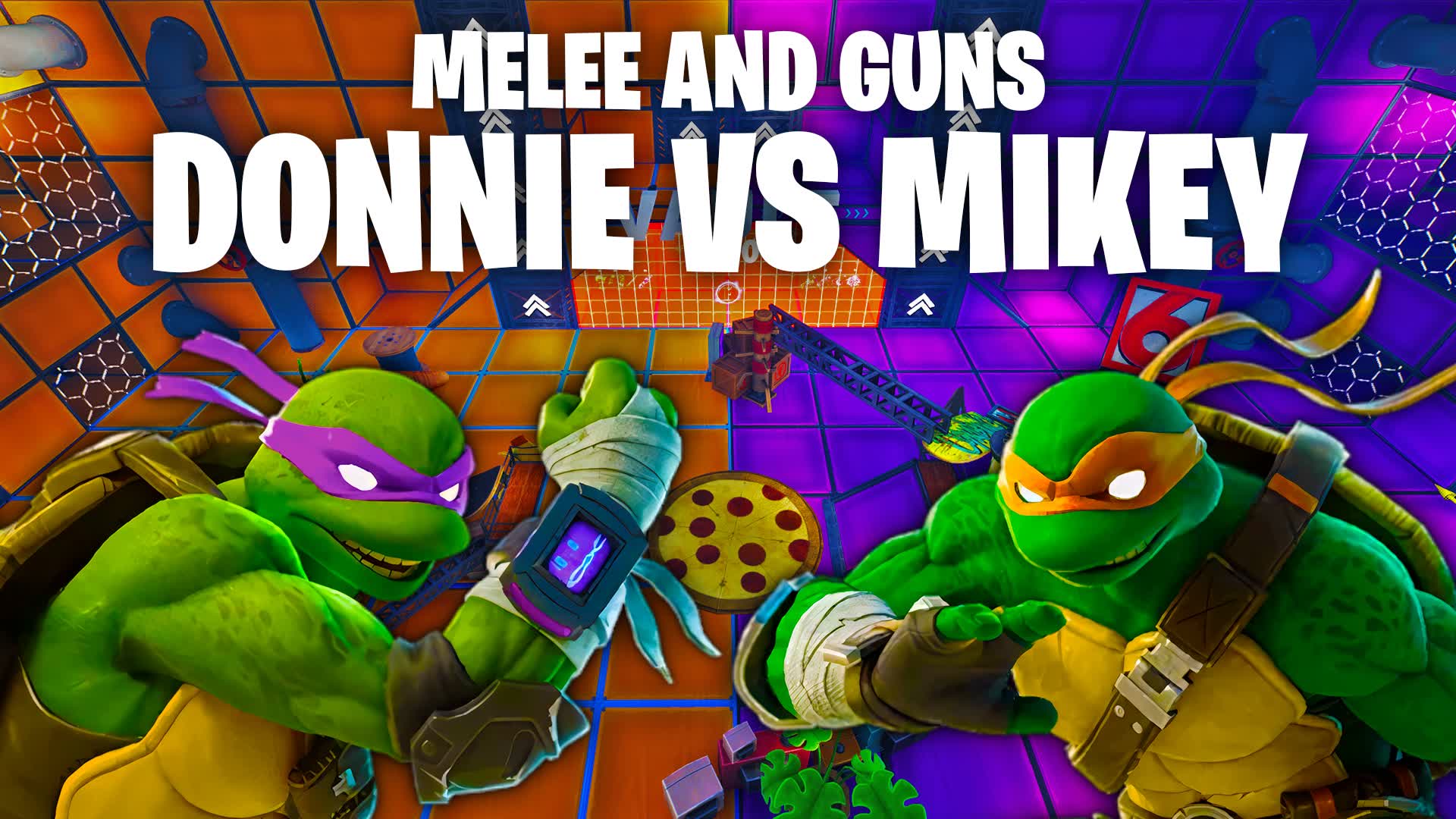 DONNIE🟣 VS 🟠MIKEY GUNS 0243-0001-4825 من ابتكار mainard - Fortnite