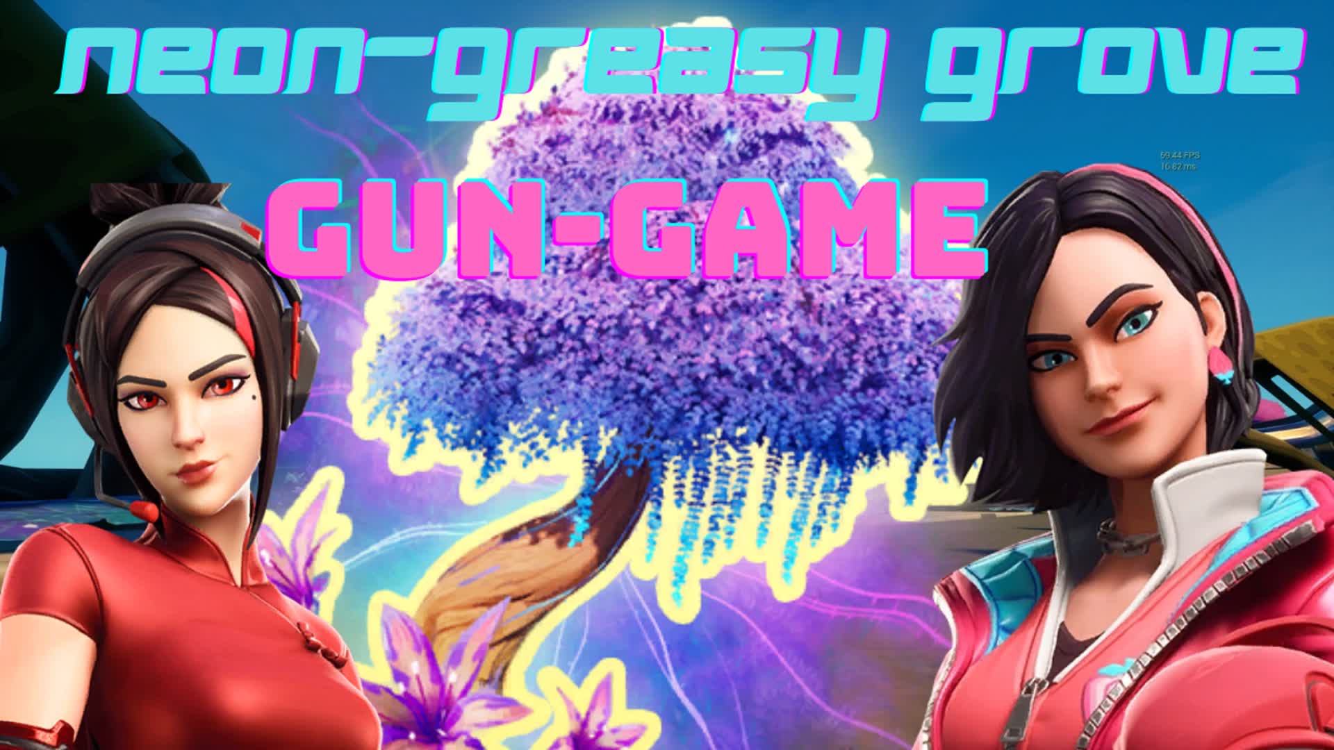 Neon Greasy Grove gun game 9211-7613-6989 by simsf23 - Fortnite.GG