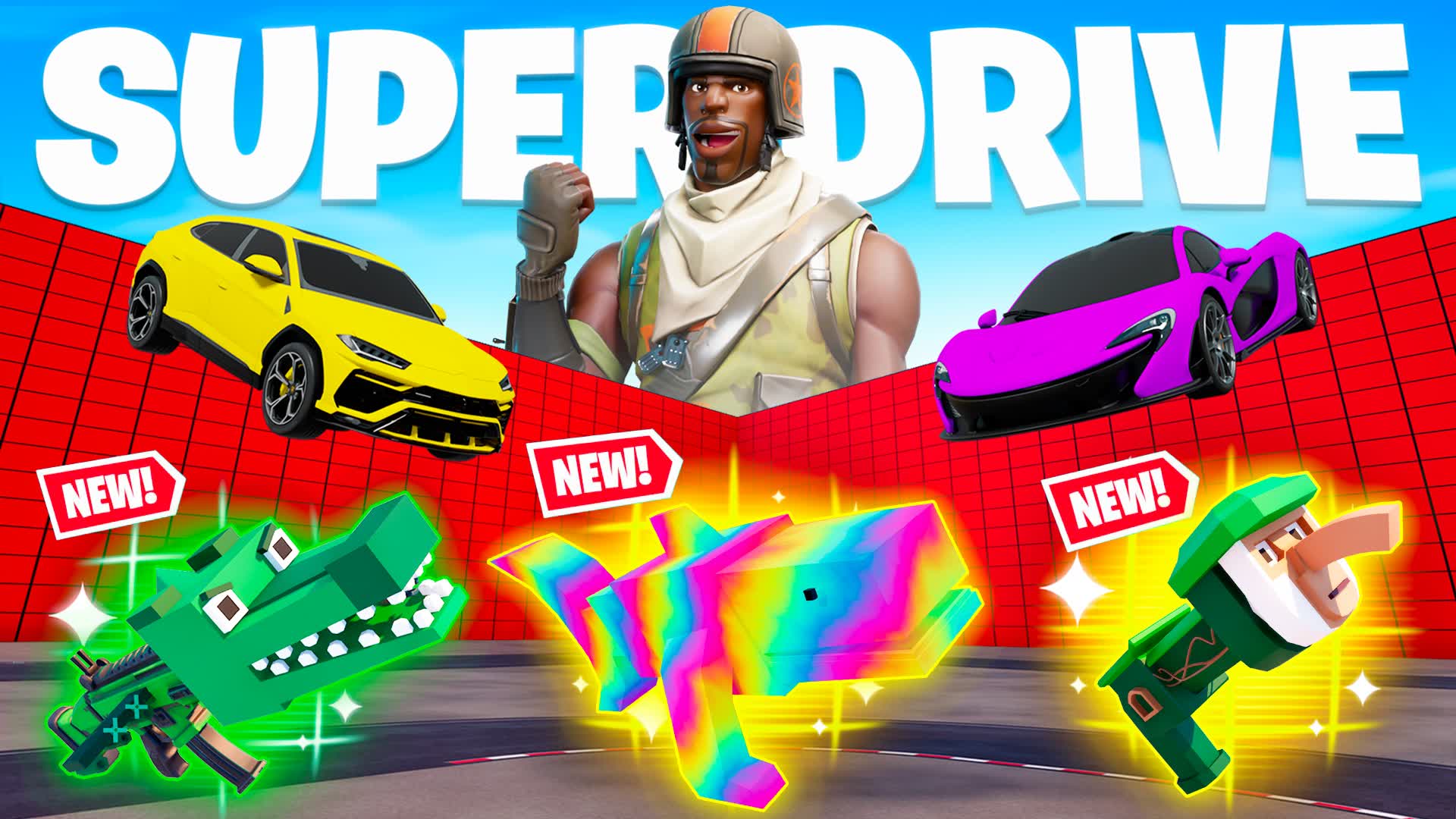 SUPER DRIVE 1V1 - ALL GUNS & VEHICLES - 6122-0035-1013 | Fortnite Zone