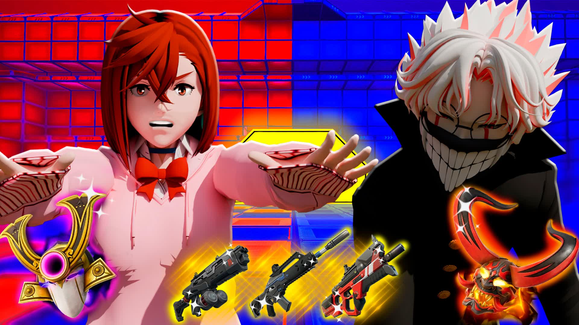 DANDADAN RED VS BLUE 🔴 MOMO VS OKARUN🔵 (5068-1716-8086) by rth_studios ...