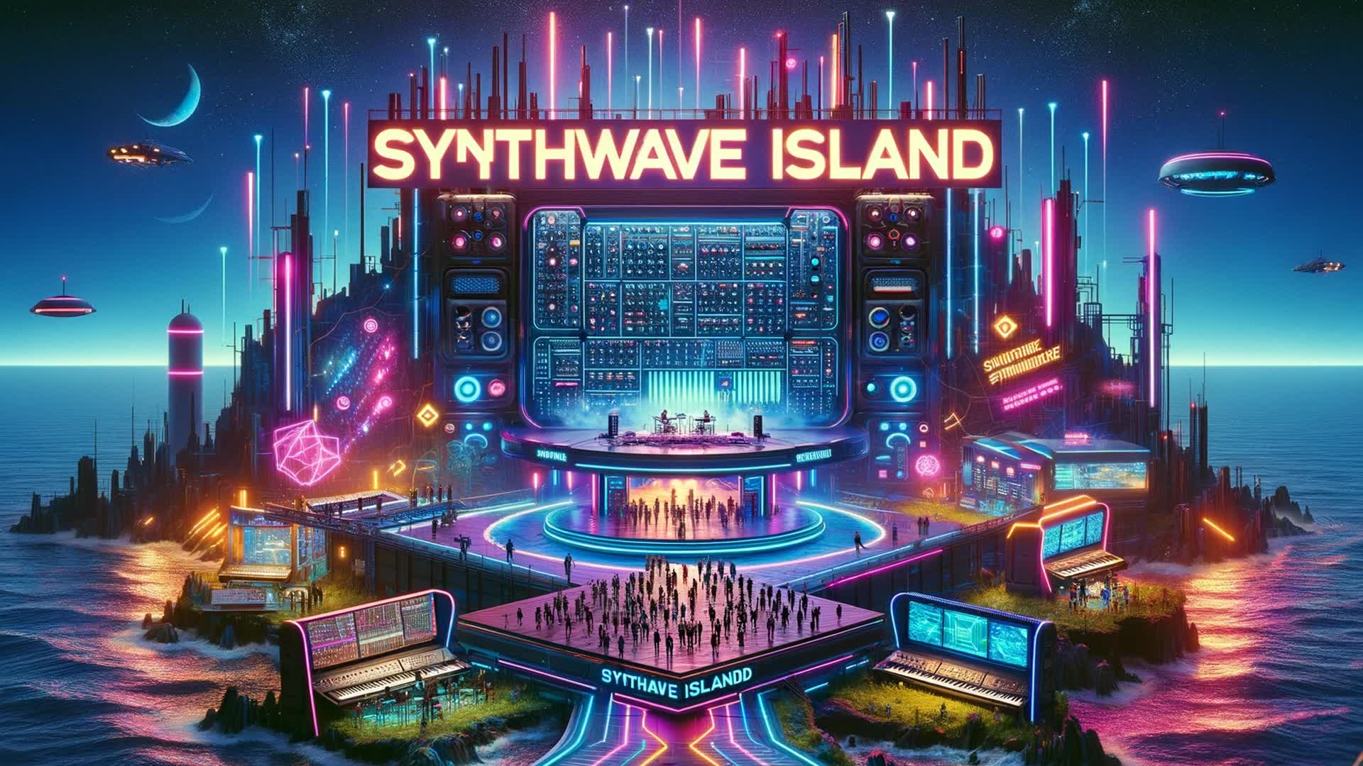 Synthwave Island 9410-0215-3933 by glitchp - Fortnite Creative Map Code - Fortnite.GG