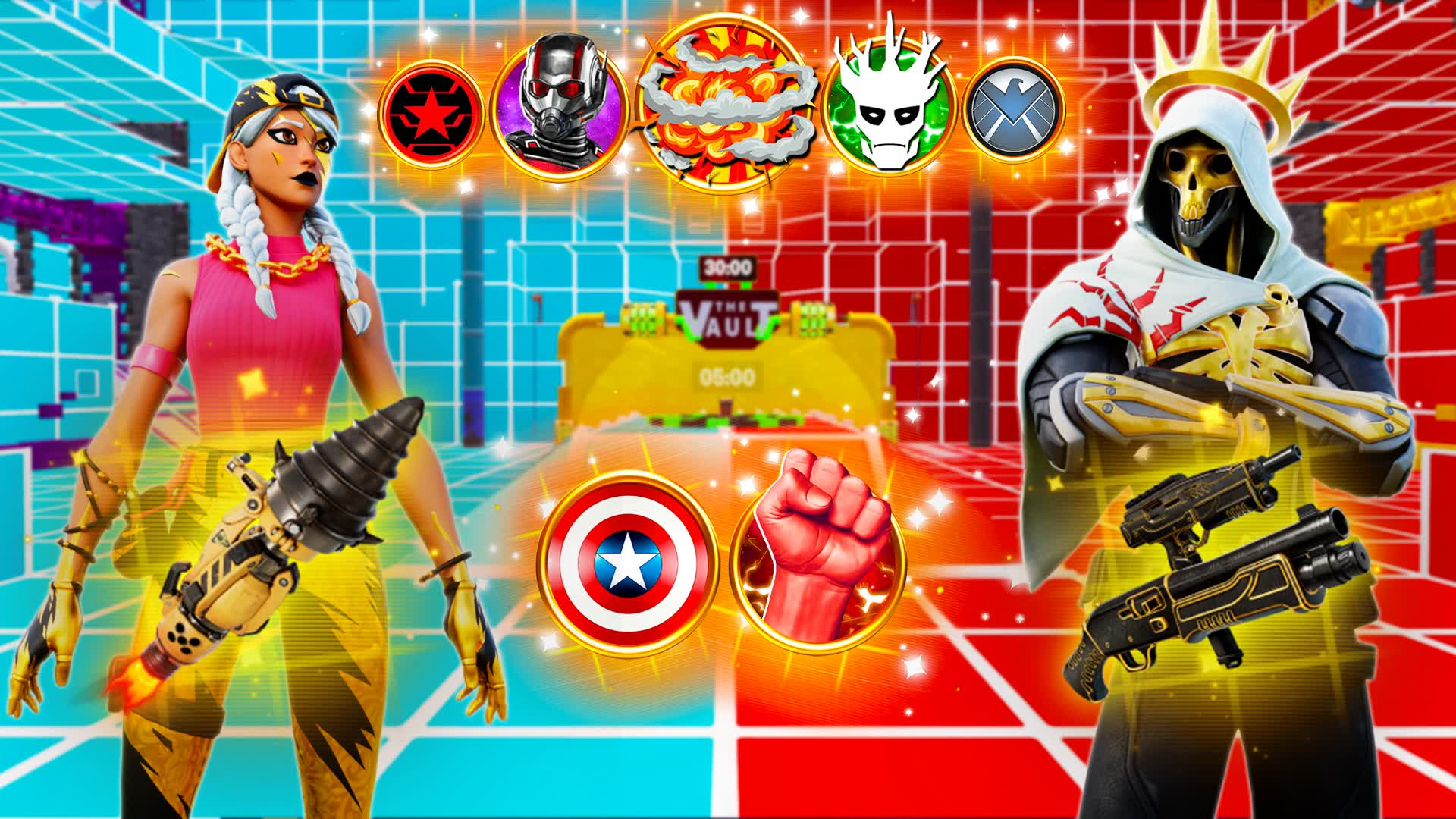 RED VS BLUE HERO 🔴🔵 MEDALLION 3018-5997-5958 by hernybreak - Fortnite ...