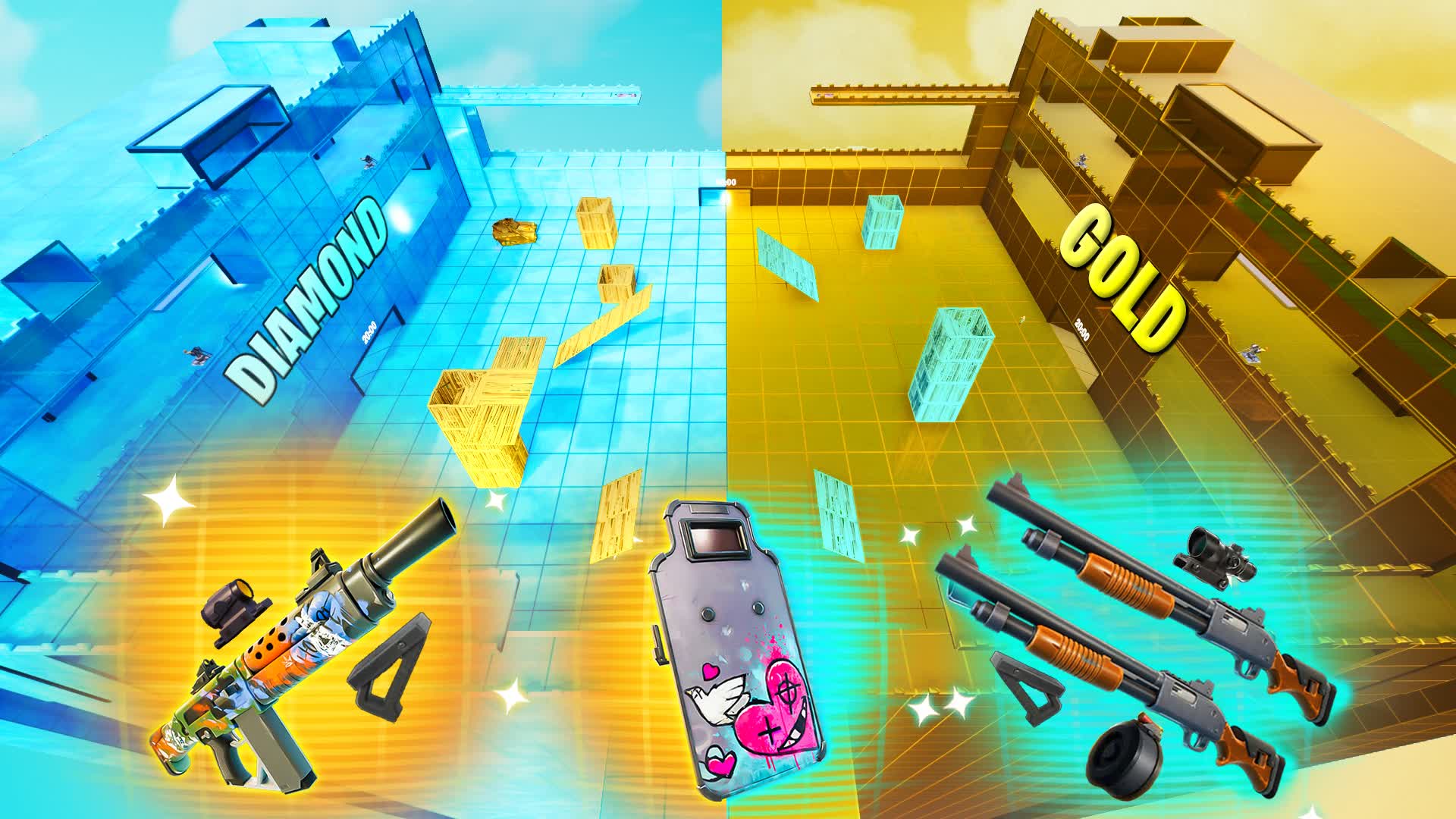 💎DIAMOND vs GOLD🏆 3748-0551-9385 من ابتكار tomato - Fortnite