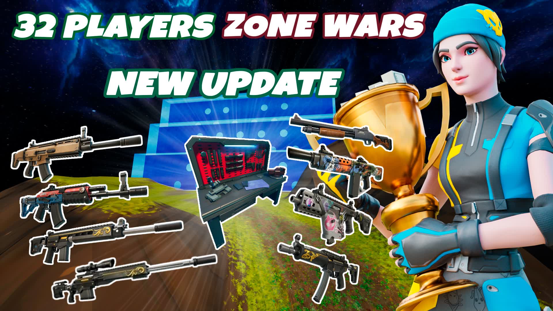 32 PLAYERS ZONE WARS | FNCH 1943-0729-6645 by chilenito - Fortnite Creative Map Code - Fortnite.GG