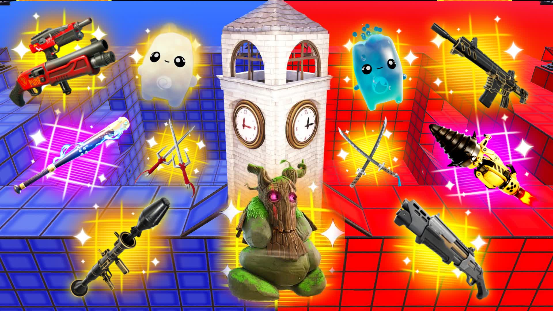 CLOCK TOWERS RED VS BLUE 🔴🔵 EVERY GUN 2249-2271-3845 by teamaparht ...