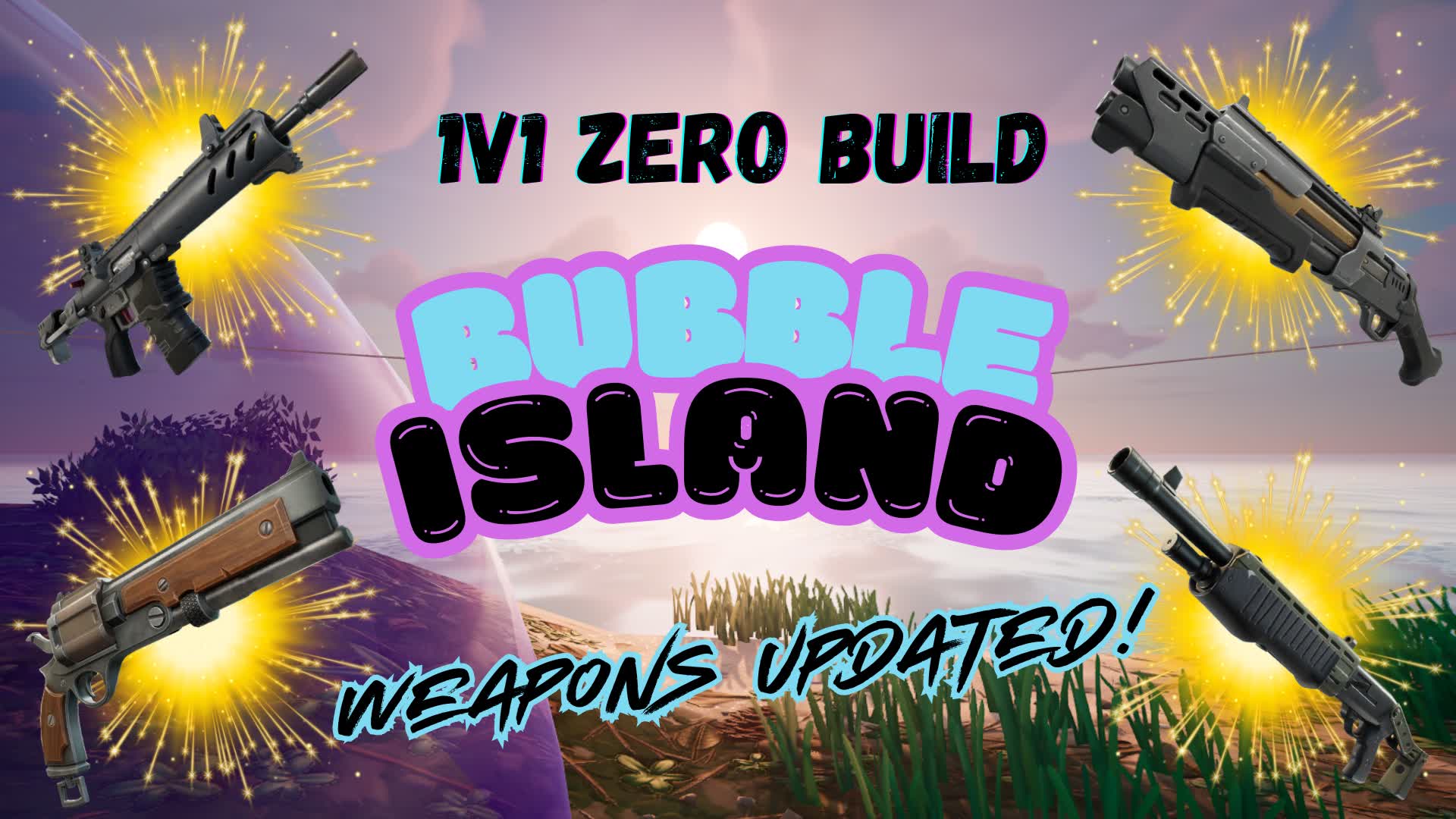 🔵 1v1 Bubble Island Zero Build 🔵 6487-9423-7404 by swampy167 - Fortnite Creative Map Code ...