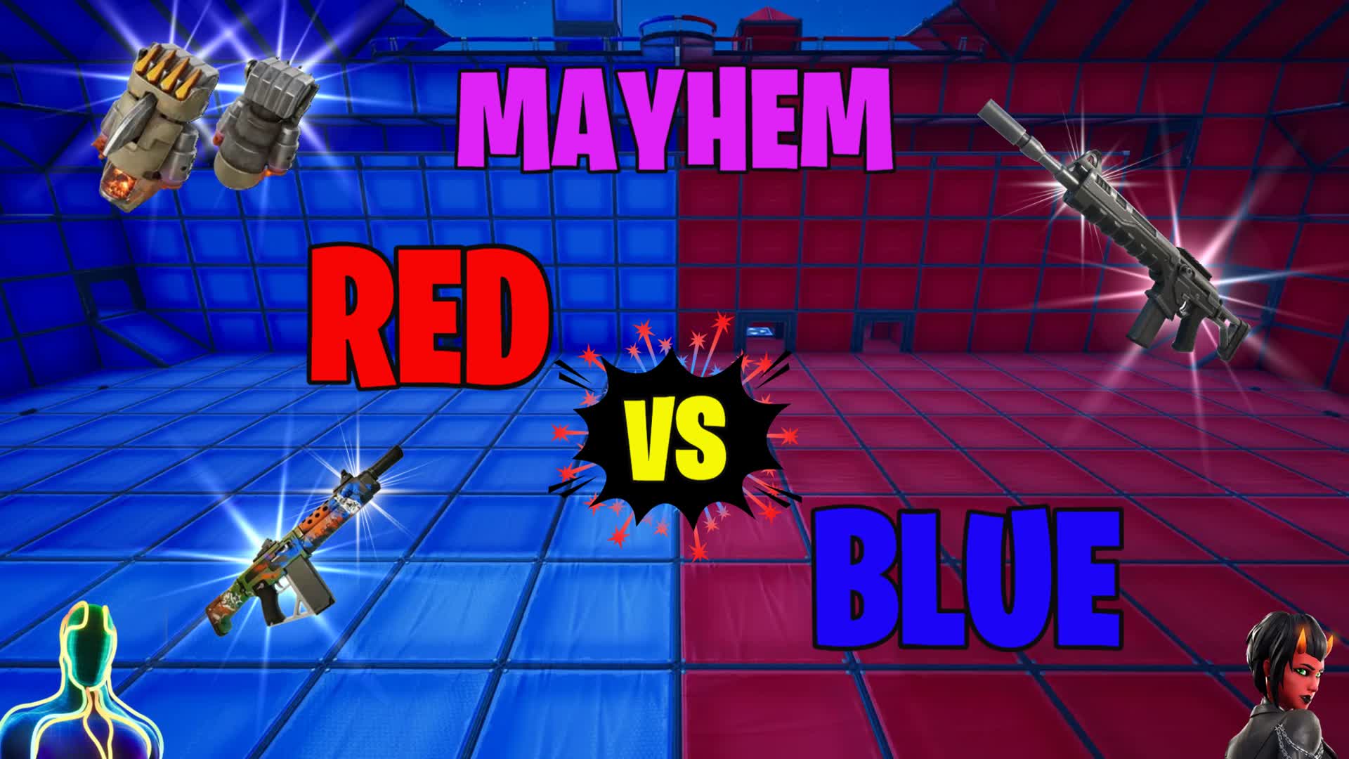Mayhem Red vs Blue 0875-1820-6723 by duz-1979 - Fortnite Creative Map ...