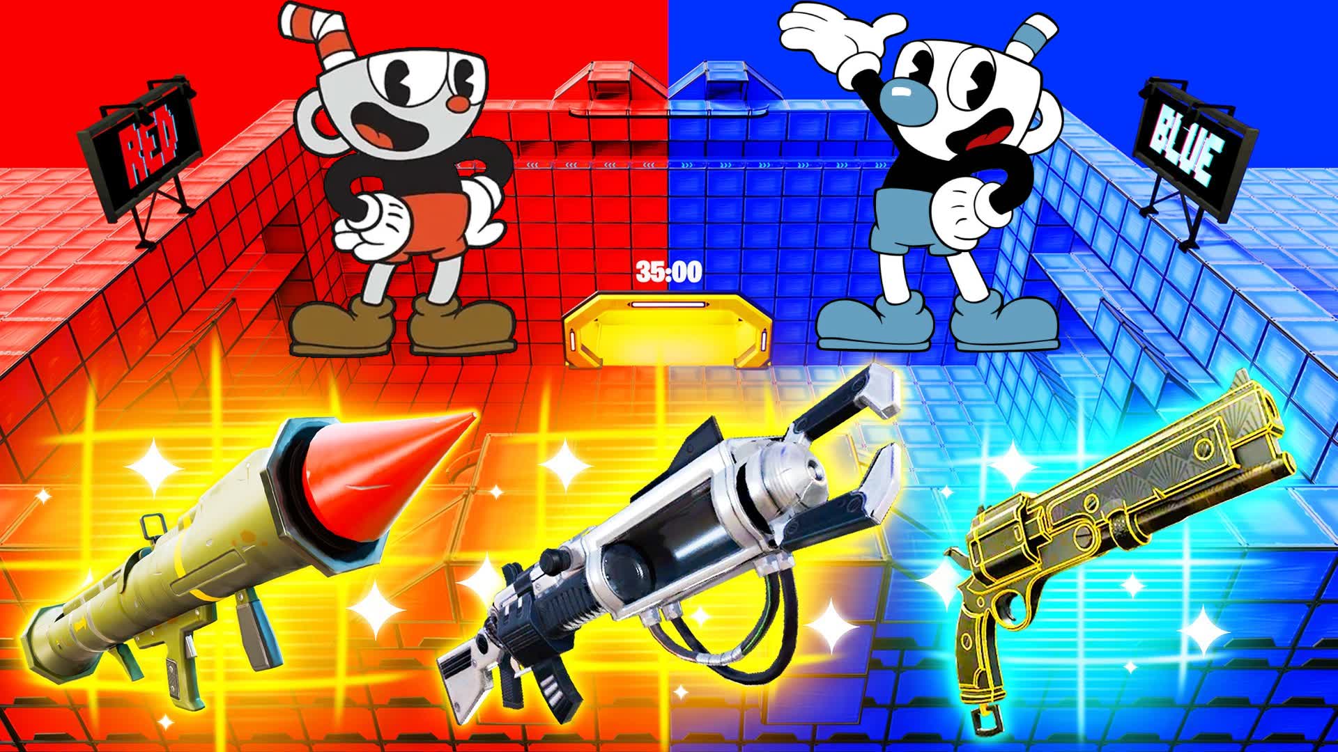 CUPHEAD VS MUGMAN CRAZY RED VS BLUE 🔴🔵 5275-0132-1728 by cloudfg ...