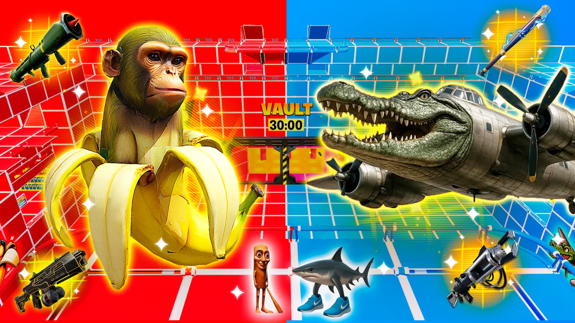 CHIMPANZINI VS BOMBARDIRO🔴🔵RED vs BLUE 0854-1561-8380 by alphafnmaps - Fortnite Creative Map ...