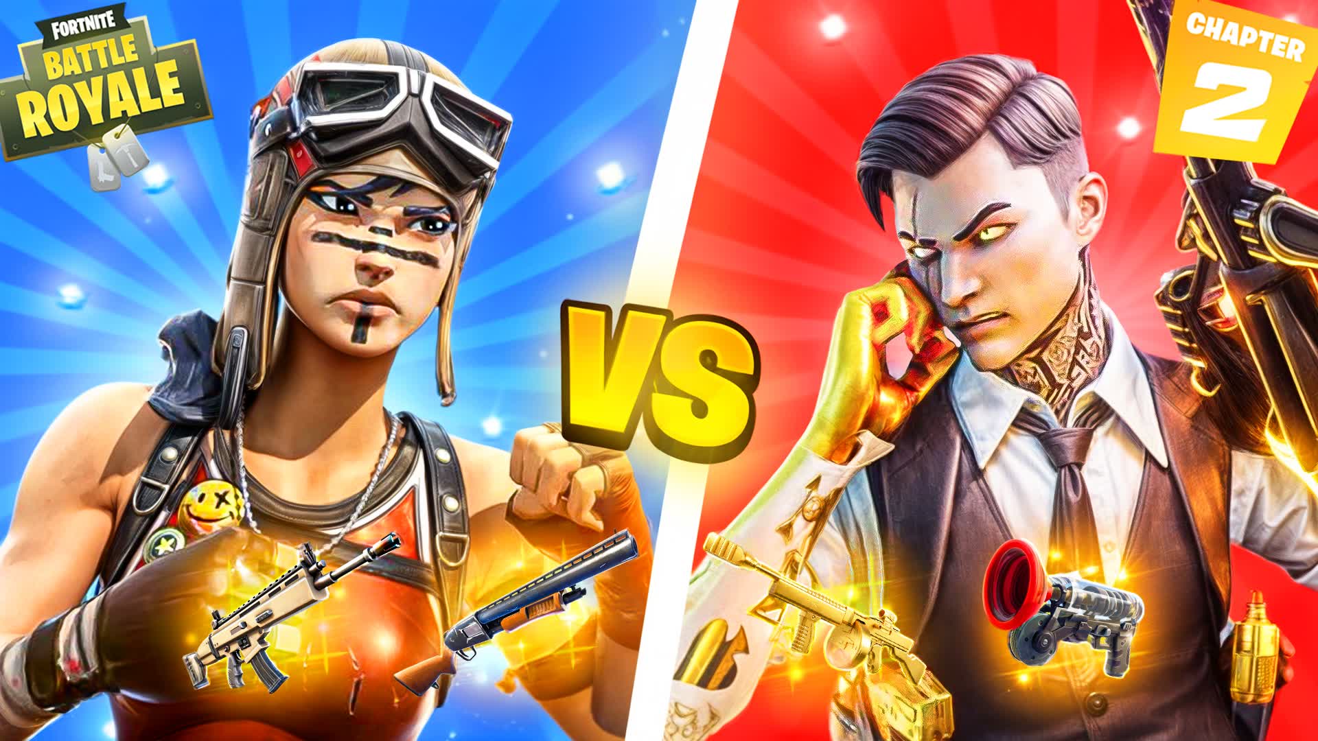 CHAPTER 1 VS CHAPTER 2 🔵🔴 4309-3938-6765 من ابتكار oboss - Fortnite