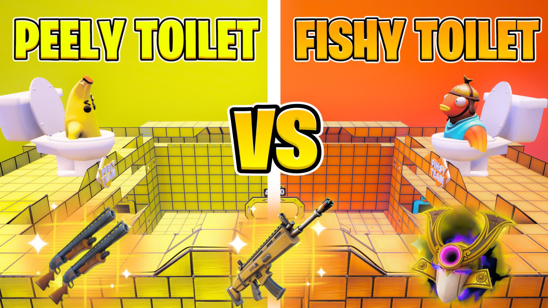 FISHY TOILET VS PEELY TOILET🐟🍌 4904-5423-3796 by broh - Fortnite