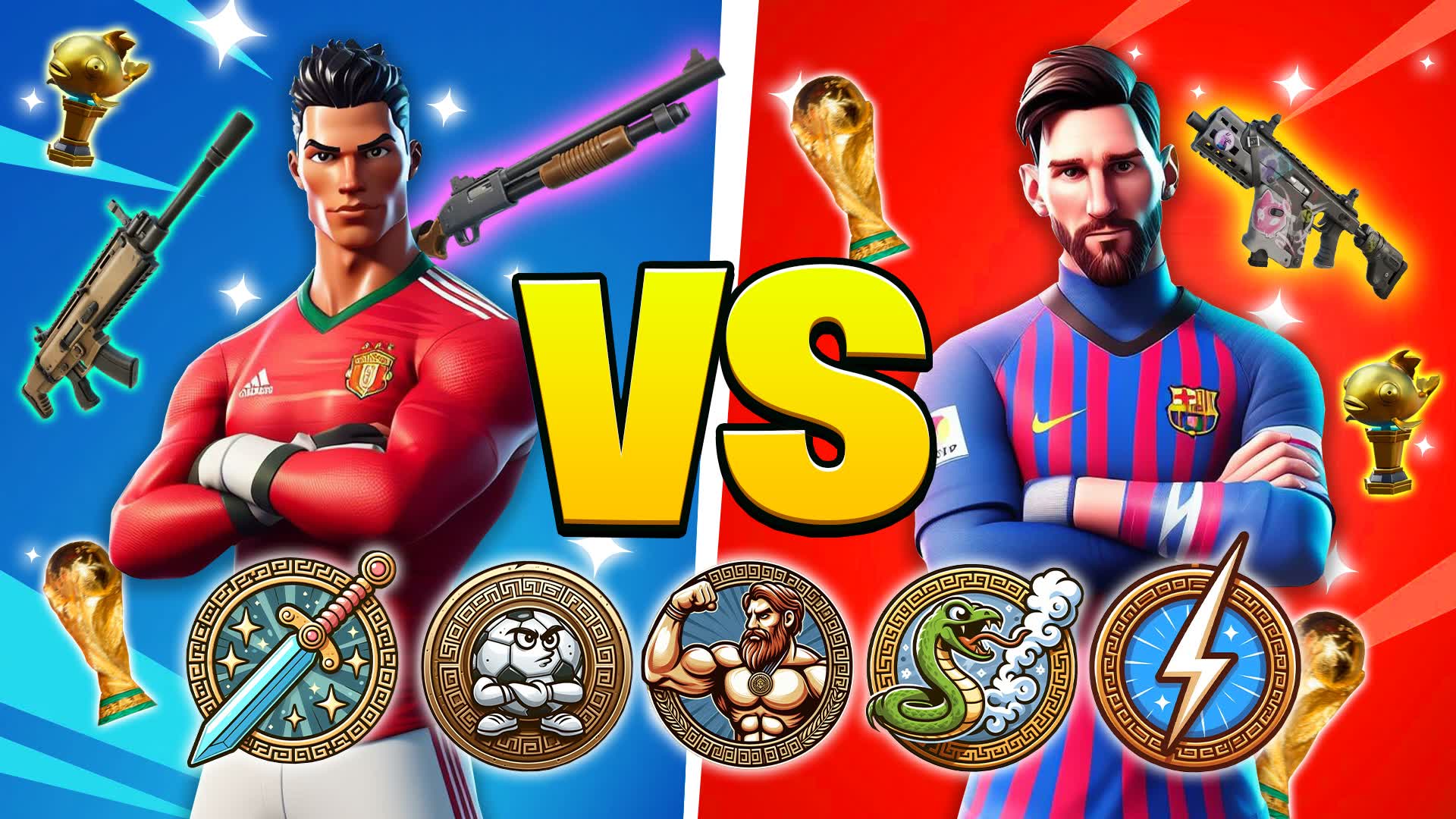 MESSI VS RONALDO POWERUPS🔥 7907-6592-6529 by seerzy - Fortnite Creative ...