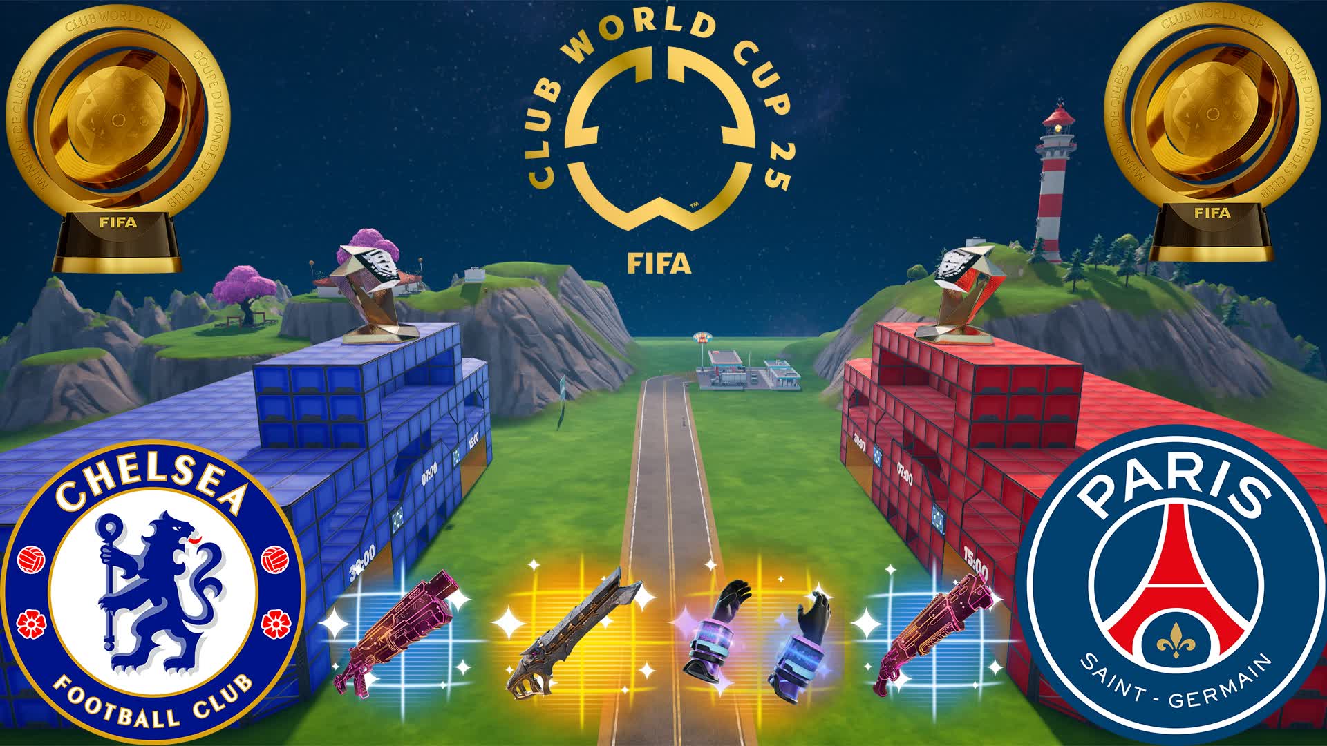 PSG VS CHELSEA 🔴🔵 RED VS BLUE 5261-7351-3609 by phantomyt - Fortnite