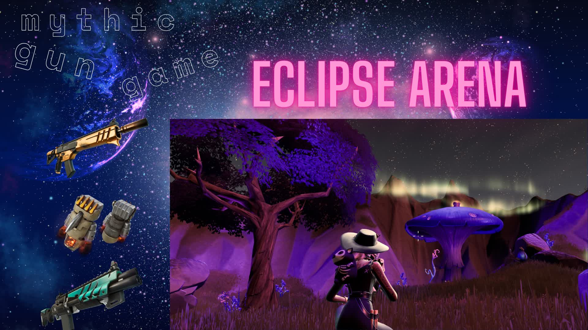 Eclipse Arena - Mythic Gun Game 0853-7036-3003 by quix - Fortnite Creative Map Code - Fortnite.GG