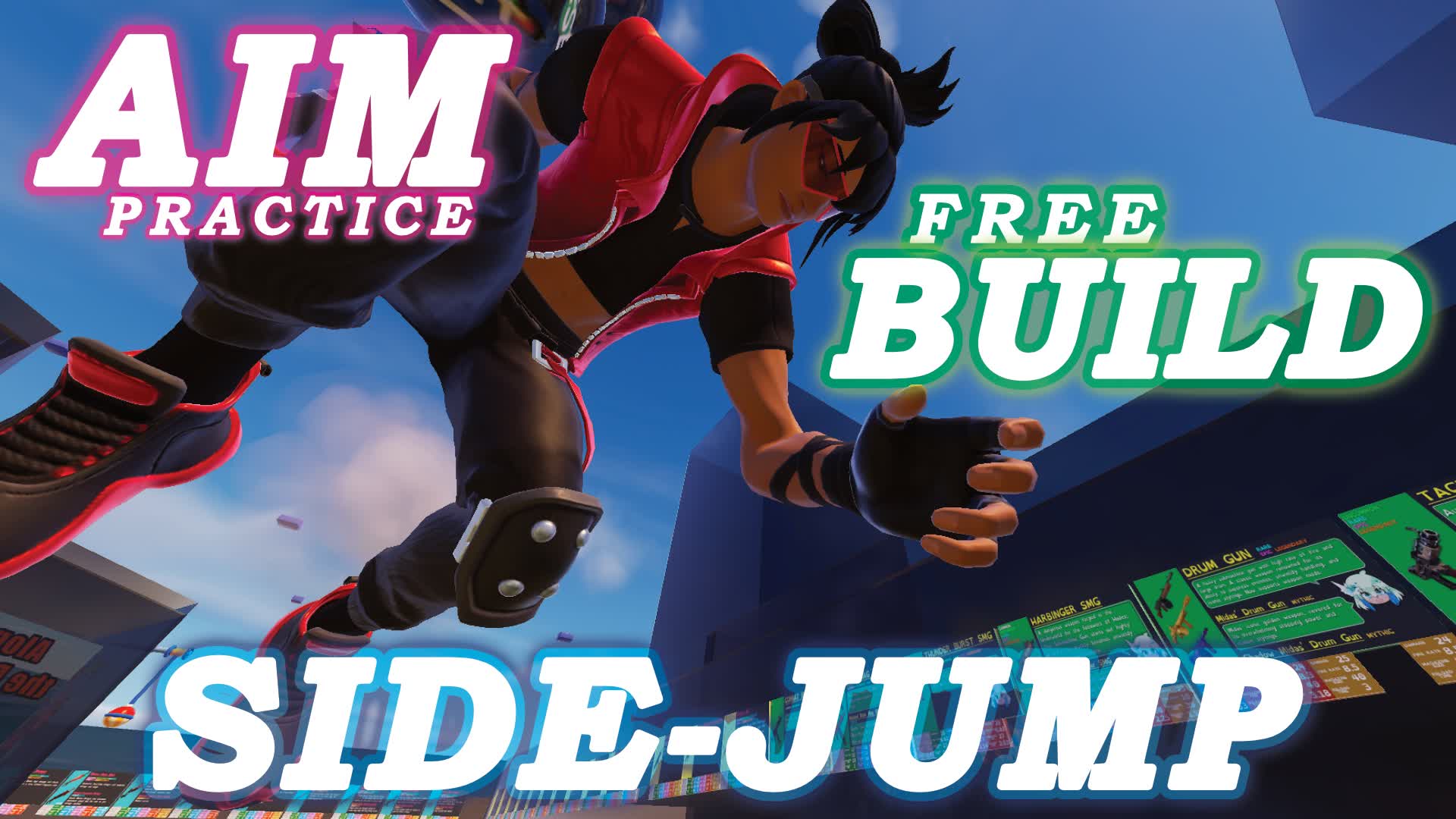 Aim practice, Build, Side-Jump, warm up 2536-9188-3570, de daitetsu — Fortnite