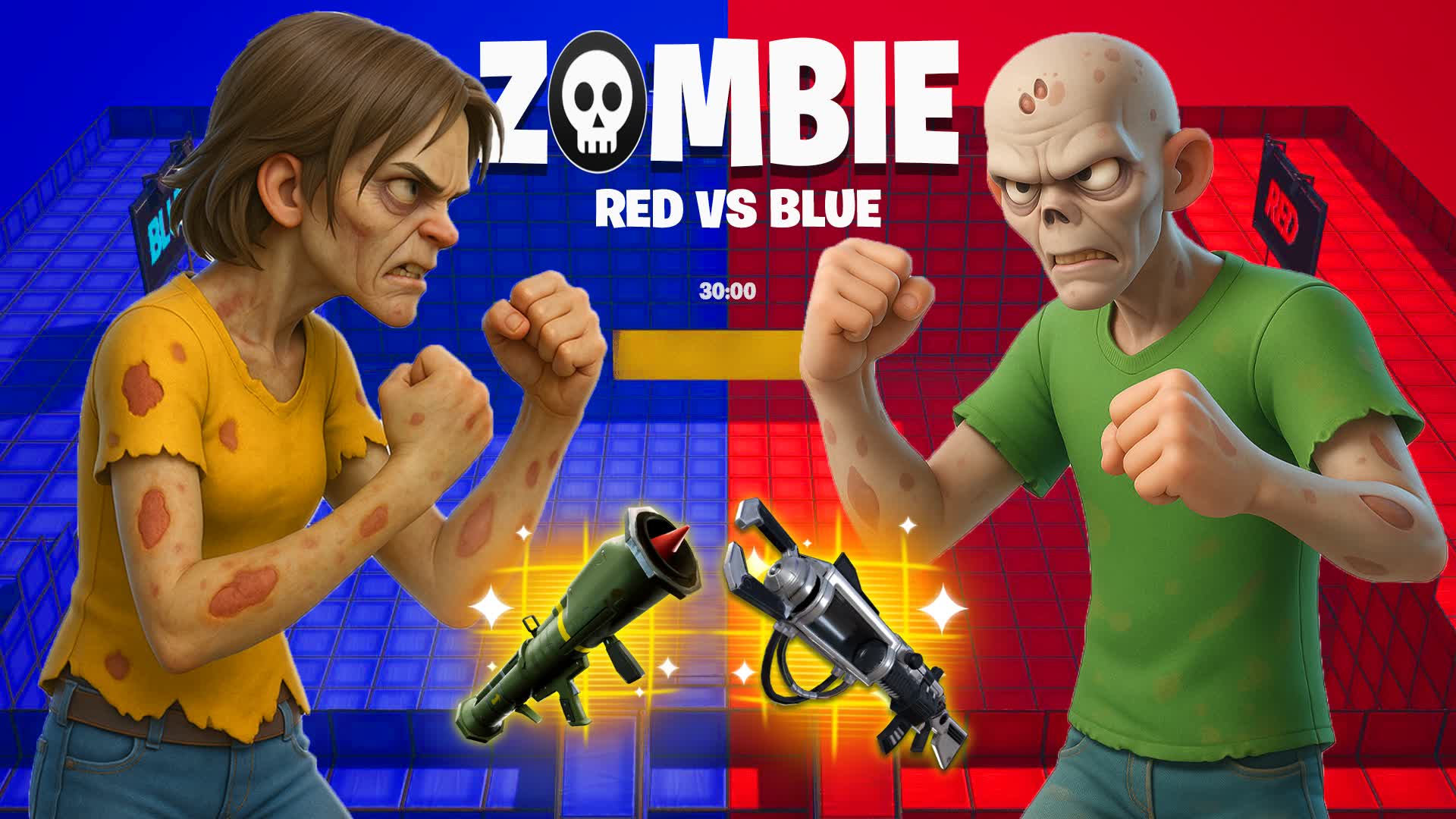 🧟MEGA ZOMBIE RED VS BLUE🔴🔵 5885-5280-2968 by amazingmaps - Fortnite ...