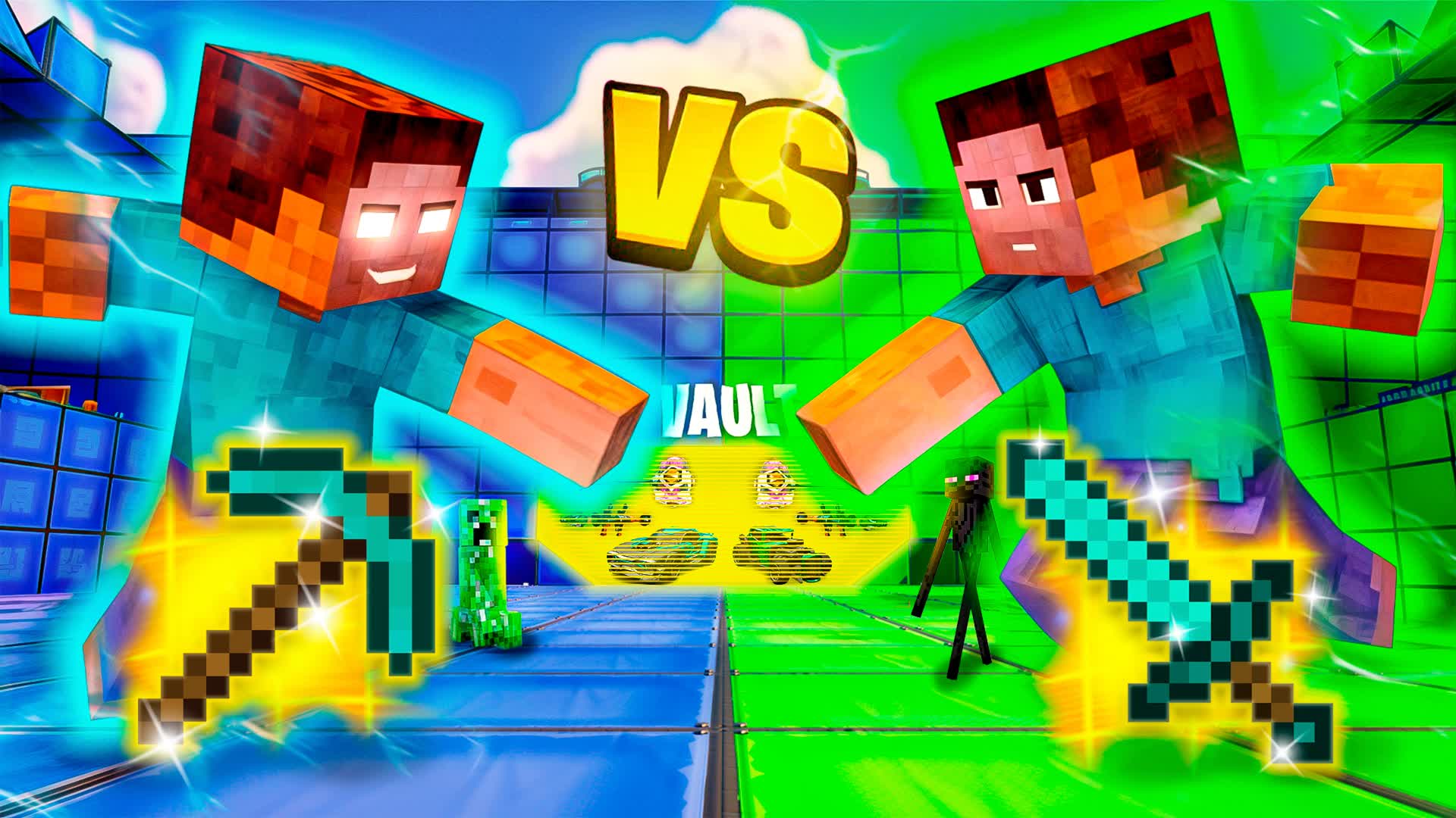 STEVE VS HEROBRINE 🍀💧 GREEN VS BLUE 3456-9693-4757 by rhoizz - Fortnite ...