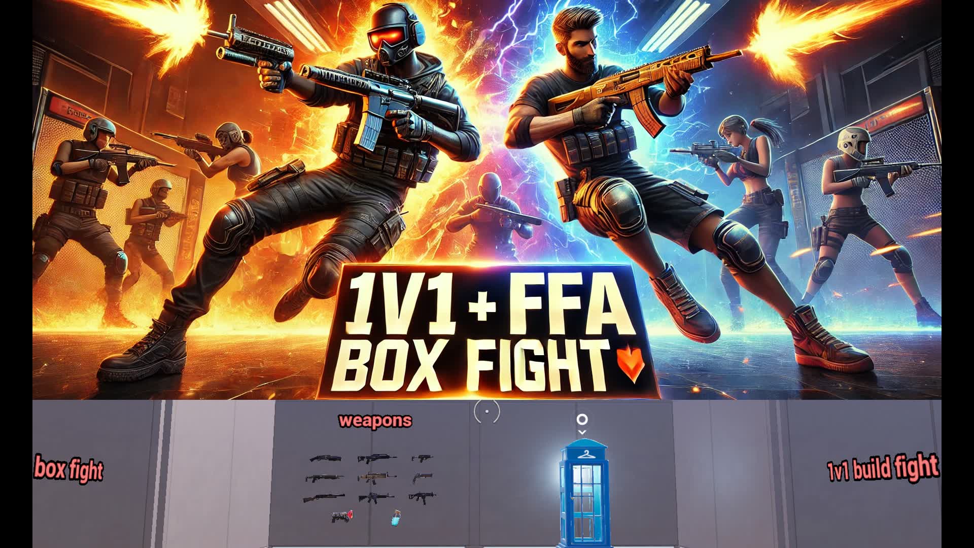 1v1 + FFA BOX FIGHT 5185-1046-3822 by mocr - Fortnite Creative Map Code ...
