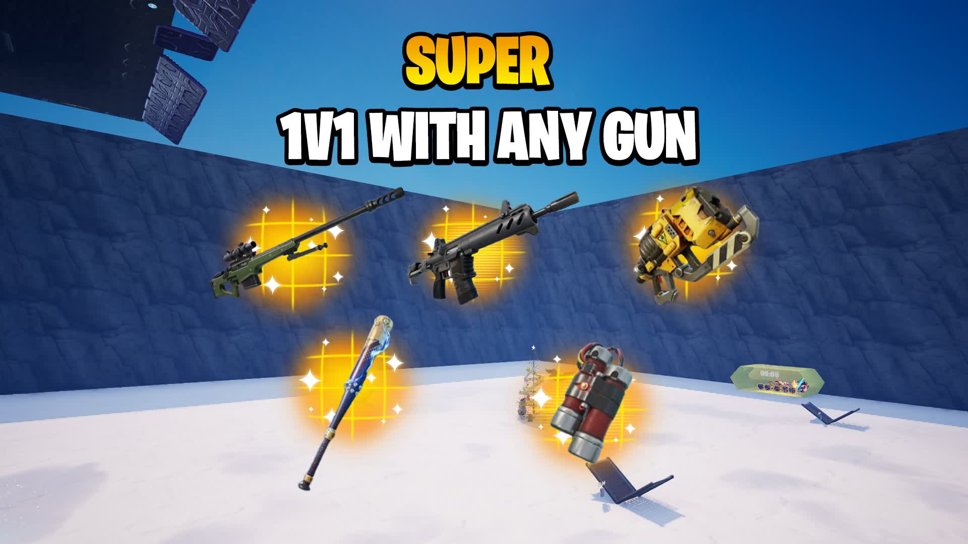 Super 1V1 WITH ANY GUN 5550-2885-6453 by 4up - Fortnite Creative Map Code - Fortnite.GG