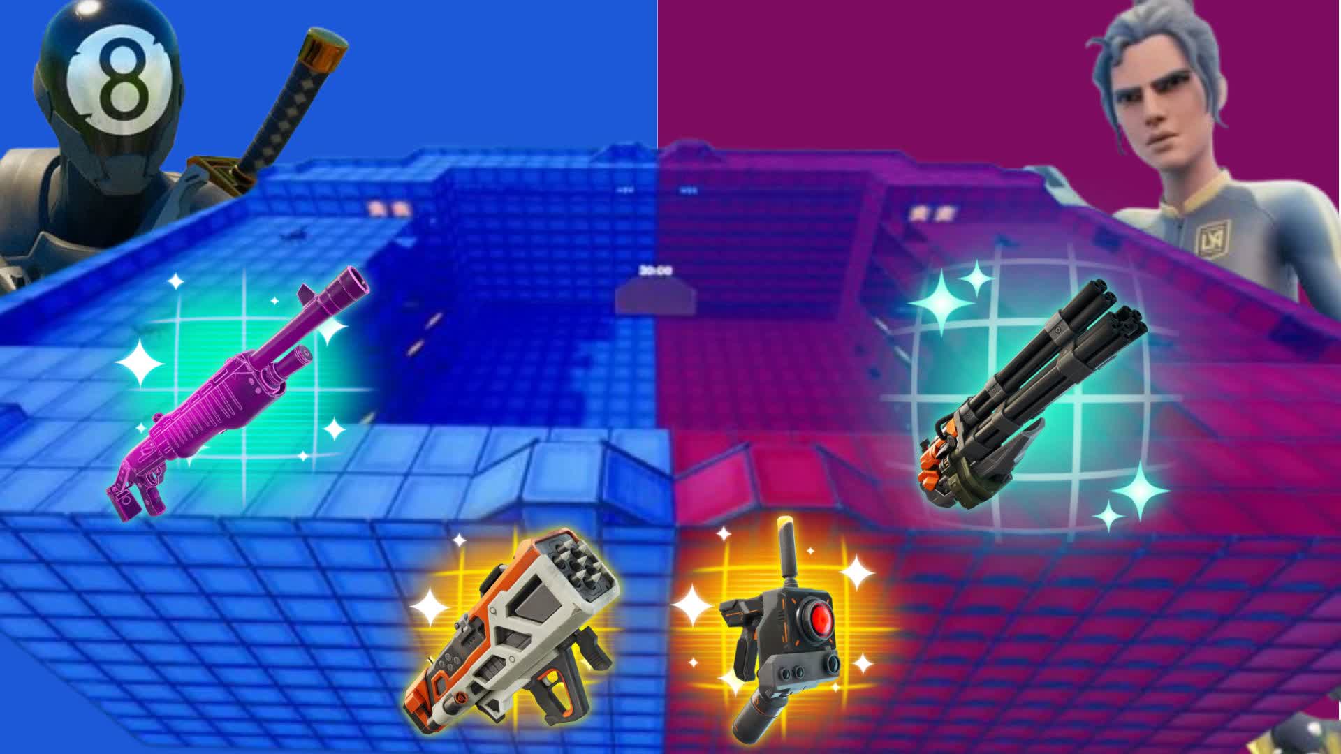 red vs blue ( Octagon ) 15 2622-8914-4505 by bl23 - Fortnite Creative ...