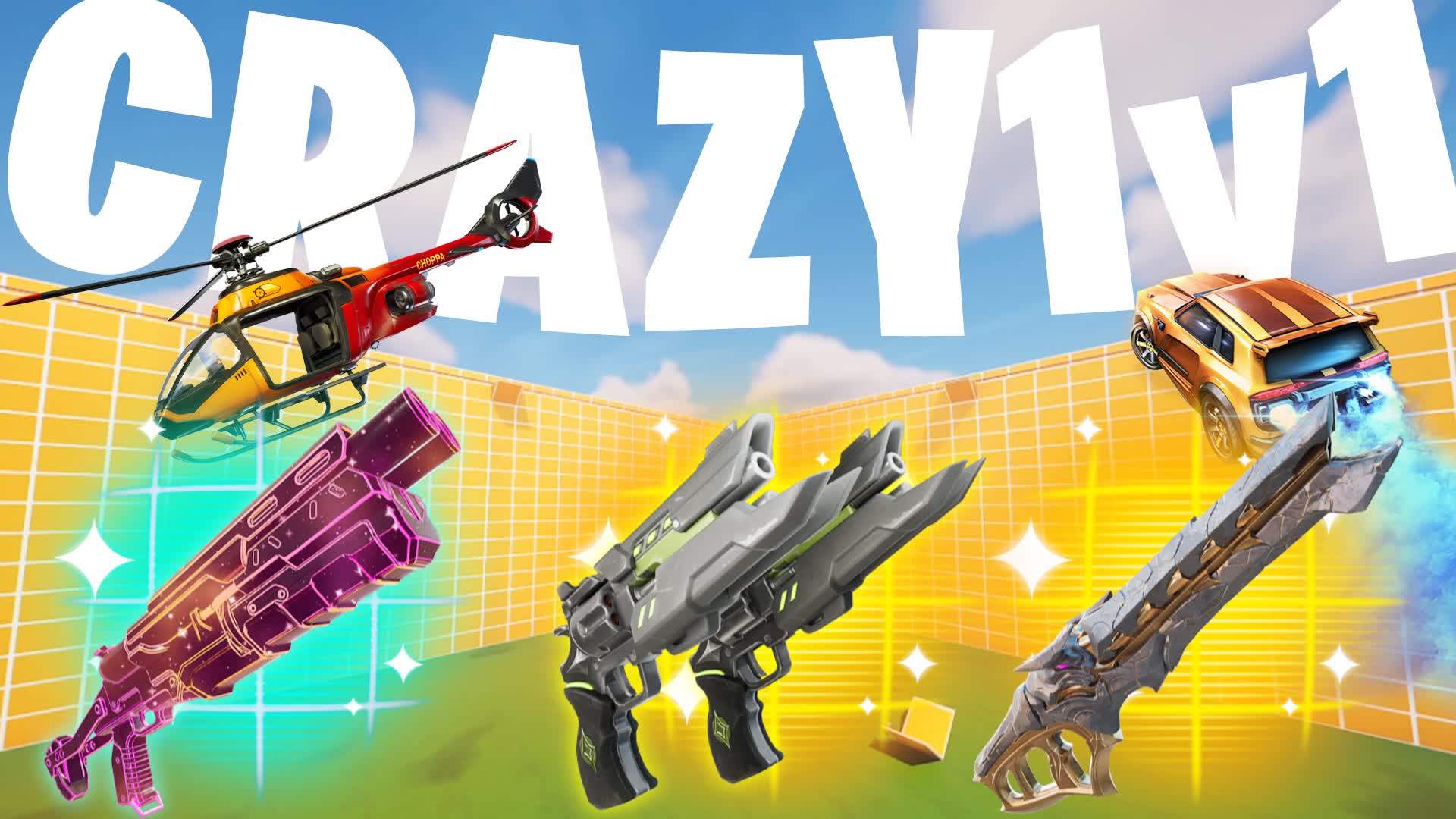 CRAZY 1V1 ALL-WEAPONS&VEHICLES 0722-4233-4060 by w.2d - Fortnite Creative Map Code - Fortnite.GG