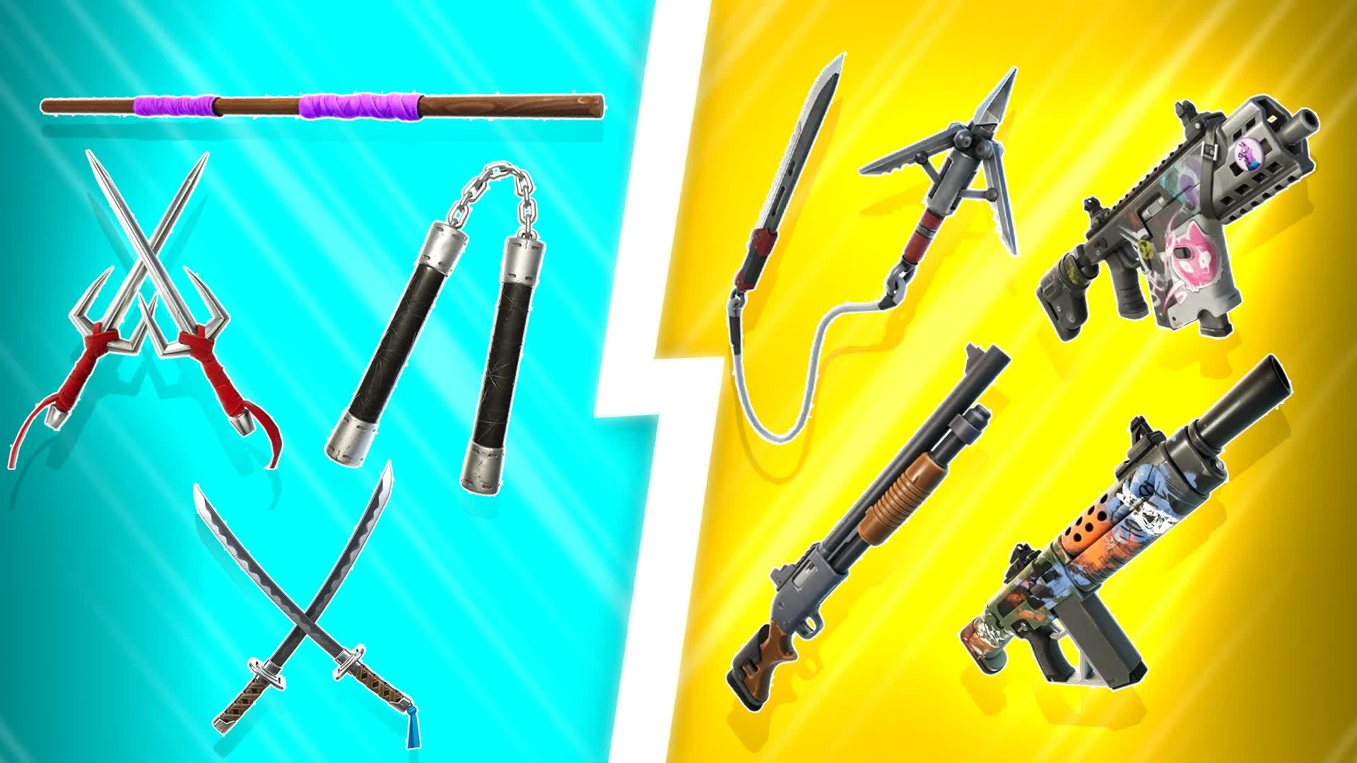 TMNT Mythics vs CH5 Weapons! 3819-0097-3743 من ابتكار nsmash - Fortnite