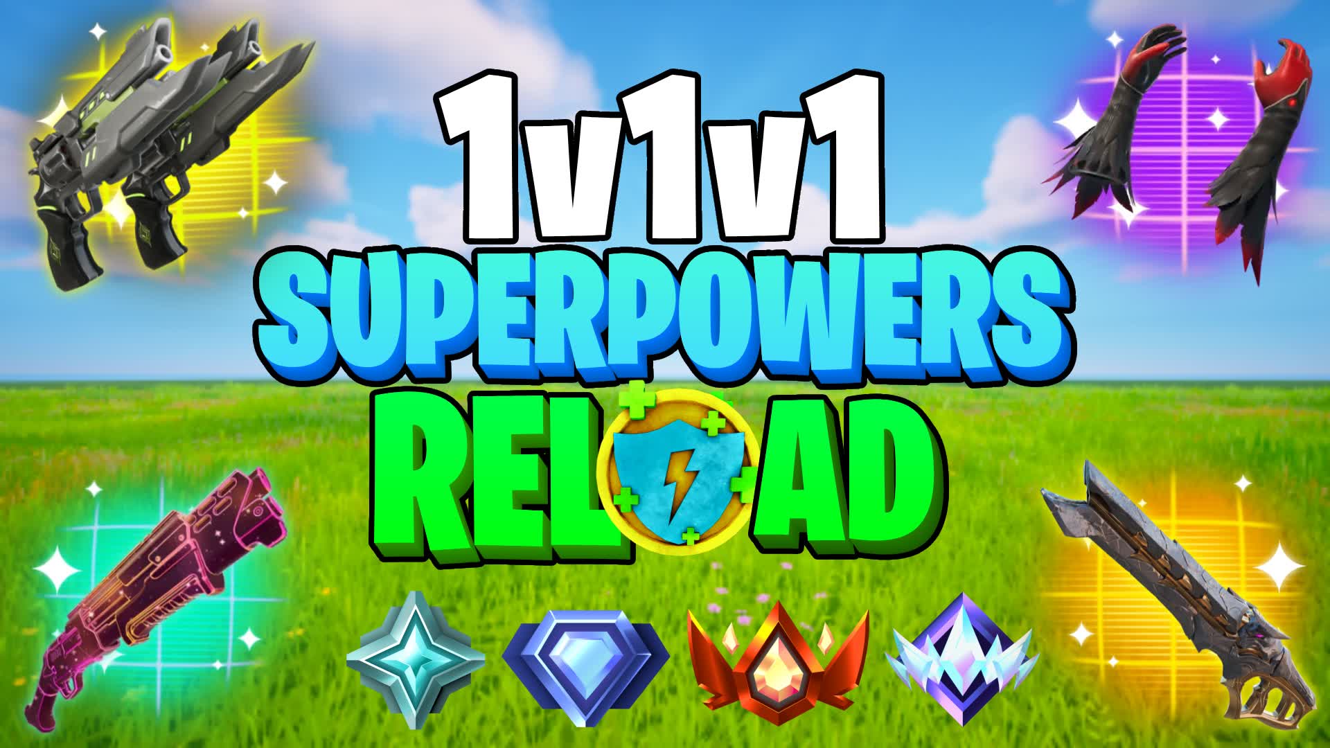 1V1V1 SUPERPOWERS 1V1 RELOAD FFA HERO 4650-9615-8130 by tt8 - Fortnite Creative Map Code ...