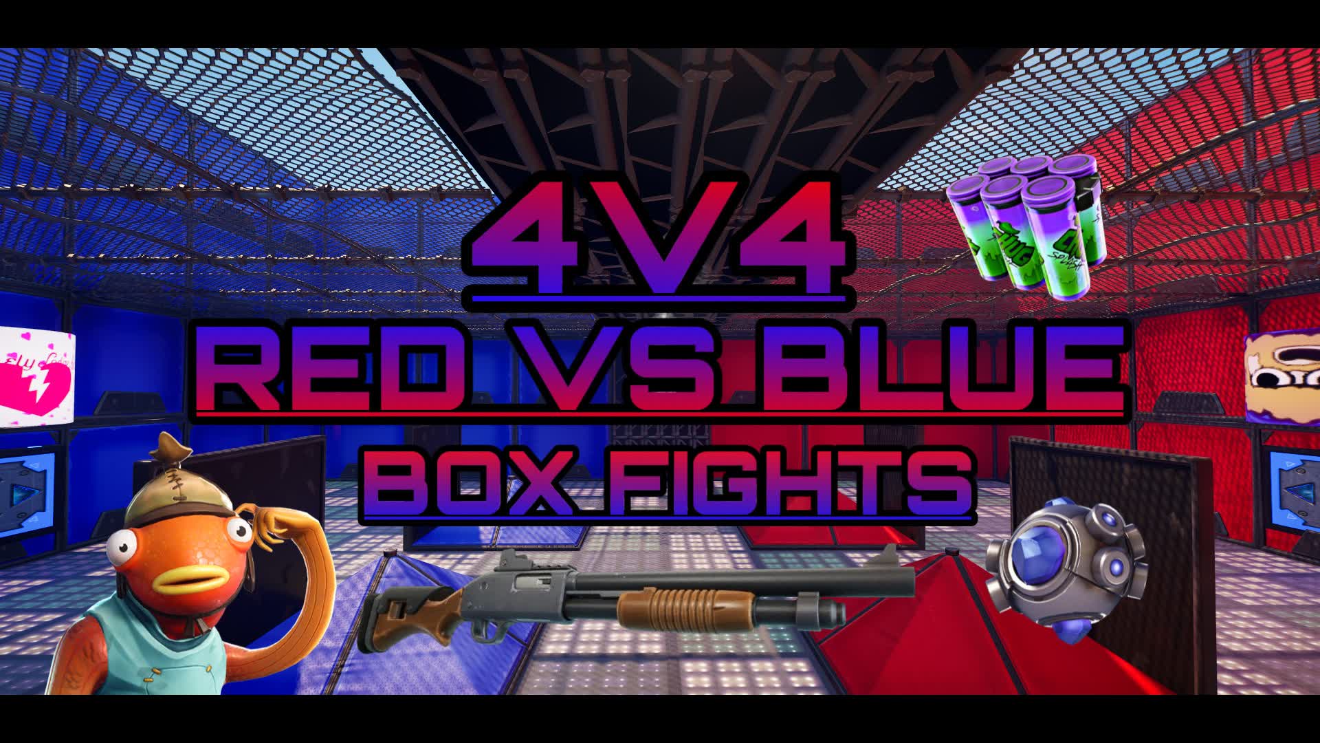 Red VS Blue 4v4 Box Fights 0556-0992-6973 by hssan - Fortnite Creative ...