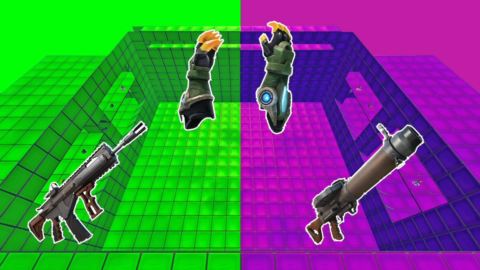 MEGA GREEN VS PURPLE 1905-4911-1192 by candook - Fortnite Creative Map Code - Fortnite.GG