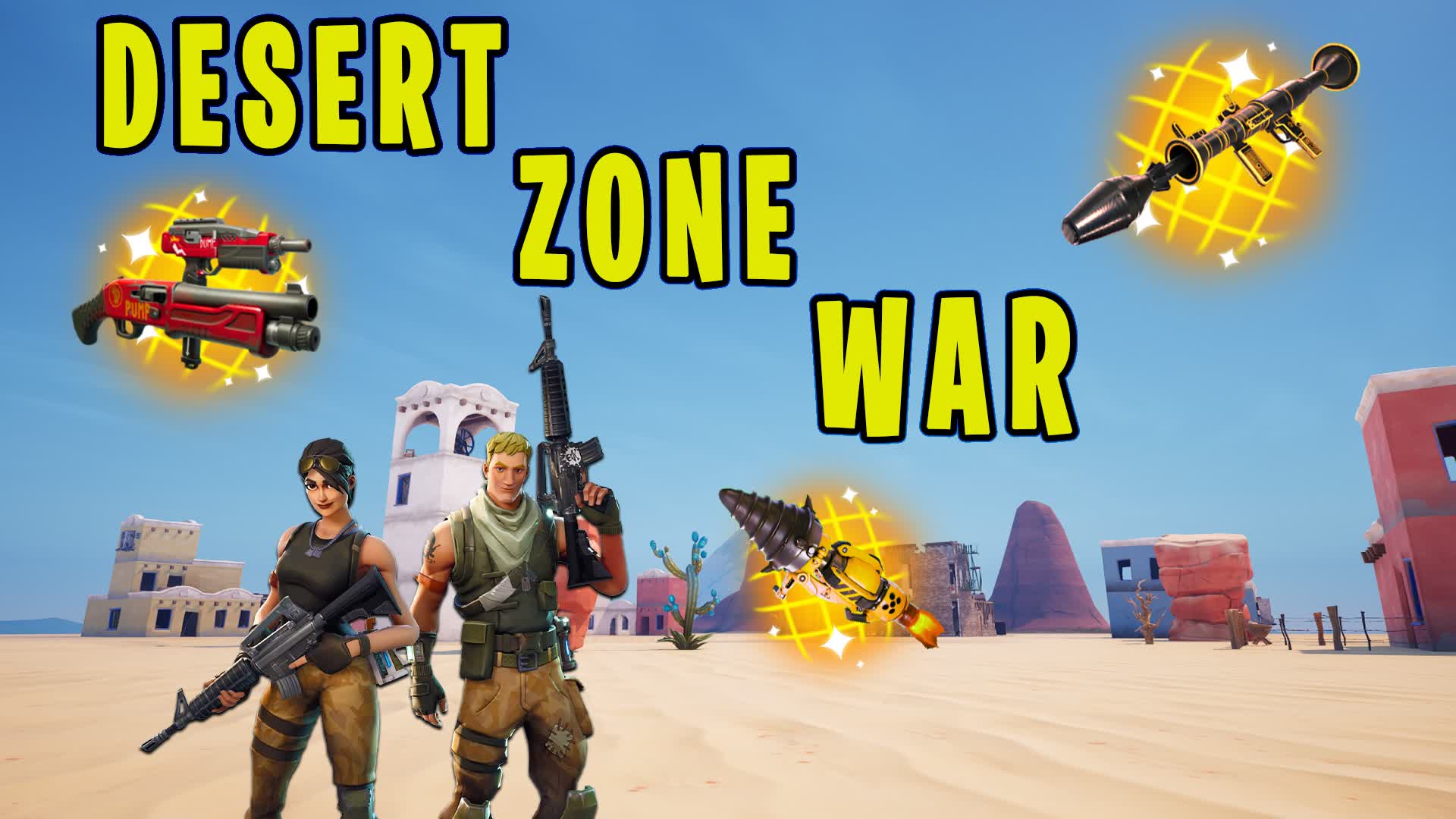 DESERT ZONE WAR CLASSIC 9334-7741-5611 by aj-fnm - Fortnite Creative Map Code - Fortnite.GG