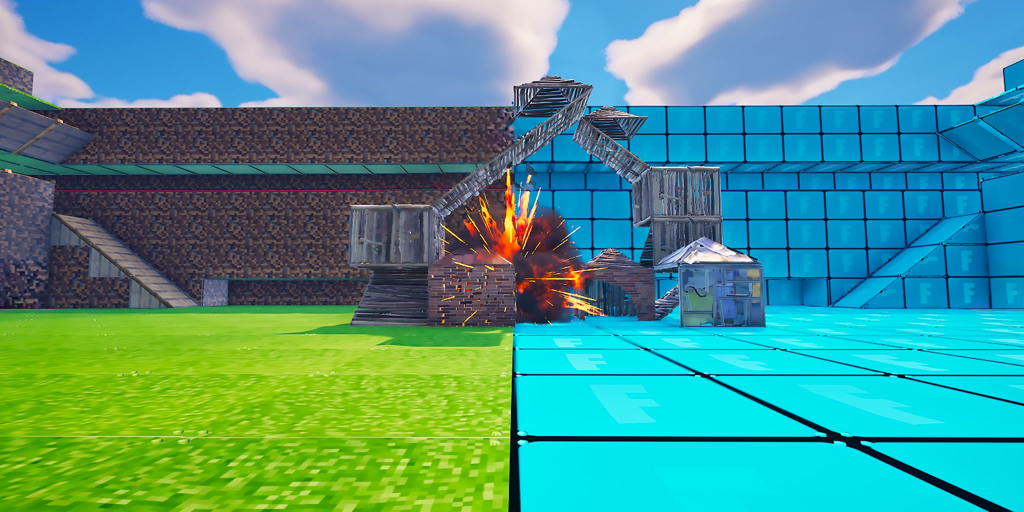 FORTNITE VS MINECRAFT🔴RED VS BLUE🔵 8551-0134-1944 by sfricsfrac ...