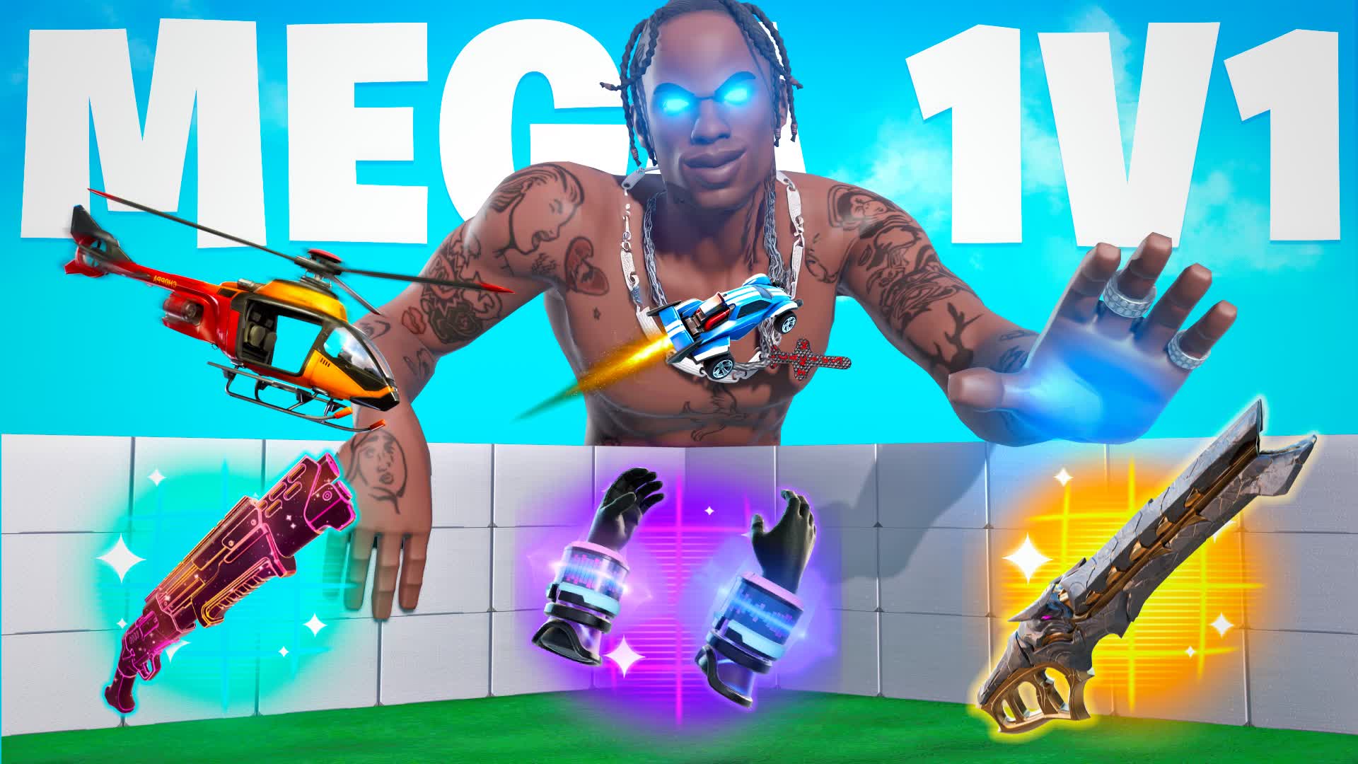 MEGA 1V1 🎶 ALL GUNS FREE FOR ALL 5409-4690-3395 by megastudio ...