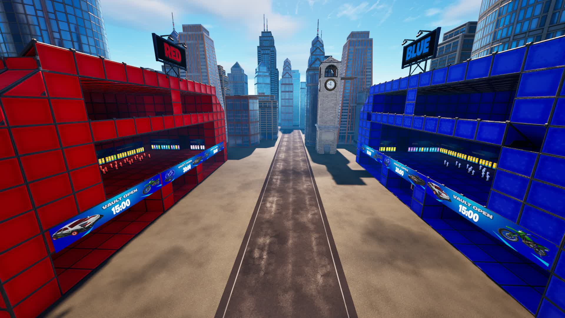 OPEN CITY RED VS BLUE 9425-7105-4404 by openworld - Fortnite Creative ...