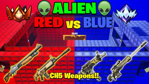 RED VS BLUE ALIEN!!👽 🔴🔵 7380-6956-1627 by sprite - Fortnite Creative ...