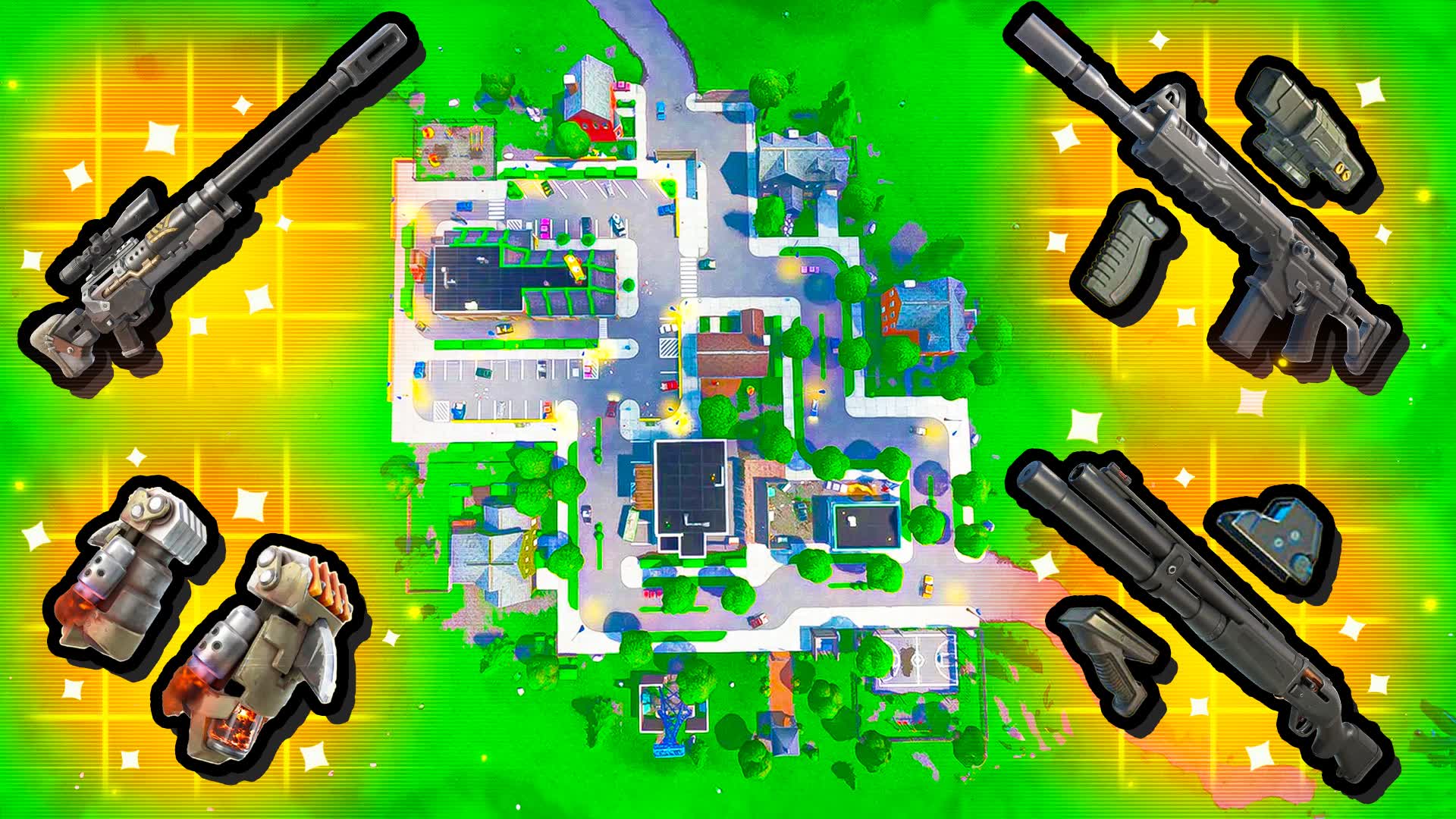 ⭐ Greasy Grove FFA ⭐ 5020-5499-3994 by matyolat - Fortnite Creative Map Code - Fortnite.GG