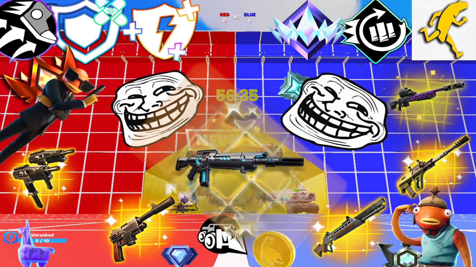 🤡TROLL🔴RED vs🔵BLUE🦸SUPER ABILITIES🔝 0214-5970-1134 by req27 - Fortnite ...