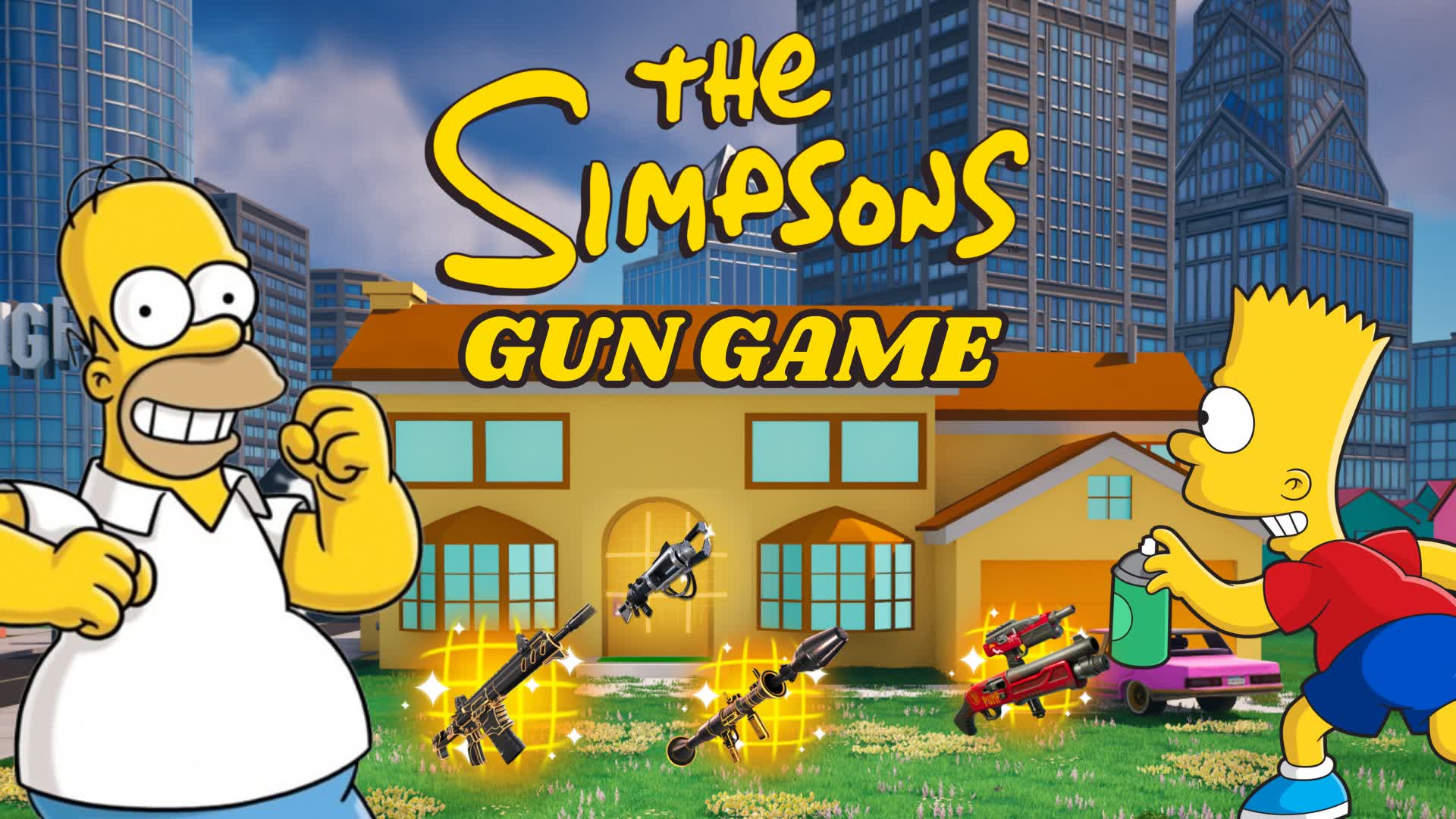 THE SIMPSONS GUN GAME ONE SHOT - 2600-7743-7219 | Fortnite Zone