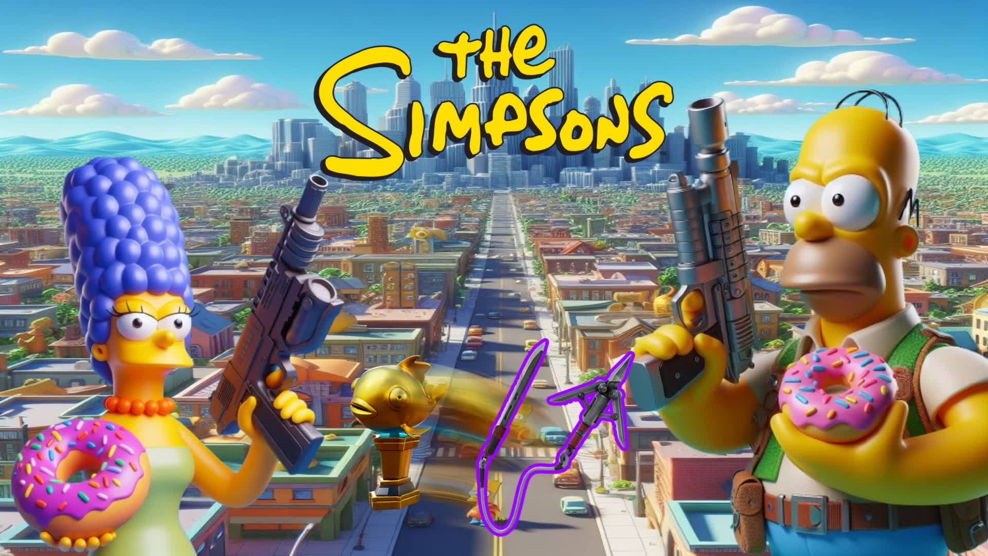 THE SIMPSONS GUN GAME 💥 ONE SHOT 2600-7743-7219 by alexmaxfp - Fortnite ...