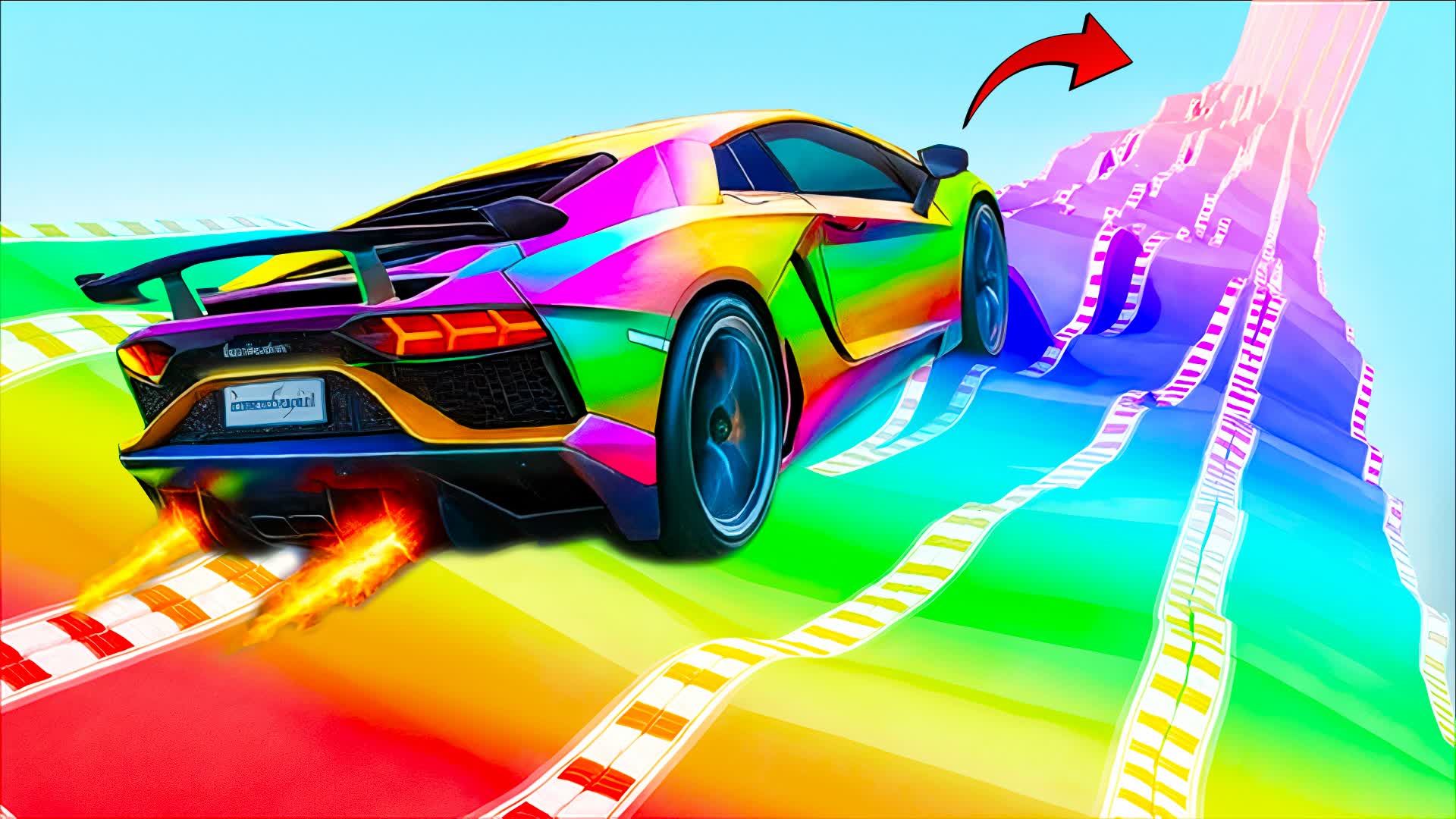 BEST RAINBOW MEGA RAMP 9520-6695-5377 by rocketracingmap - Fortnite