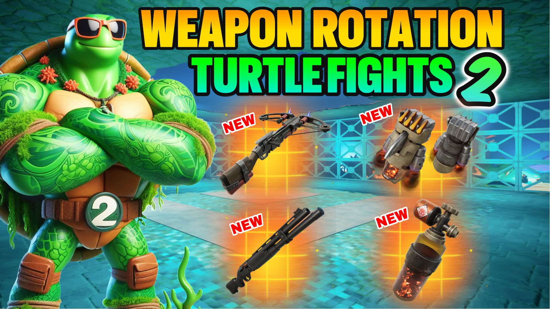 WEAPON ROTATION TURTLE FIGHTS 2 🐢📦 5247-5526-2979 by fr0zecreate - Fortnite Creative Map Code ...