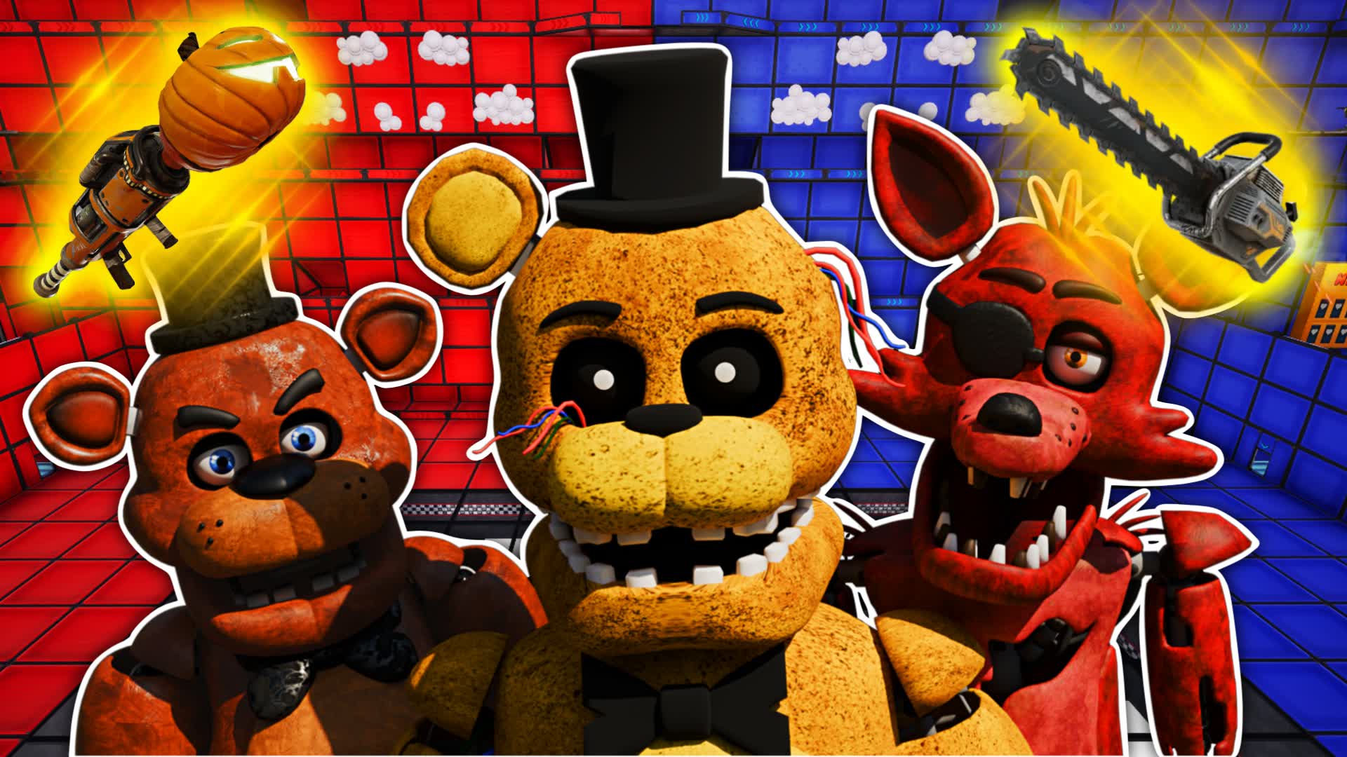 🔵 FREDDY & FOXY 🔴 FNAF RED VS BLUE🎯 0225-2462-9969 من ابتكار rth ...